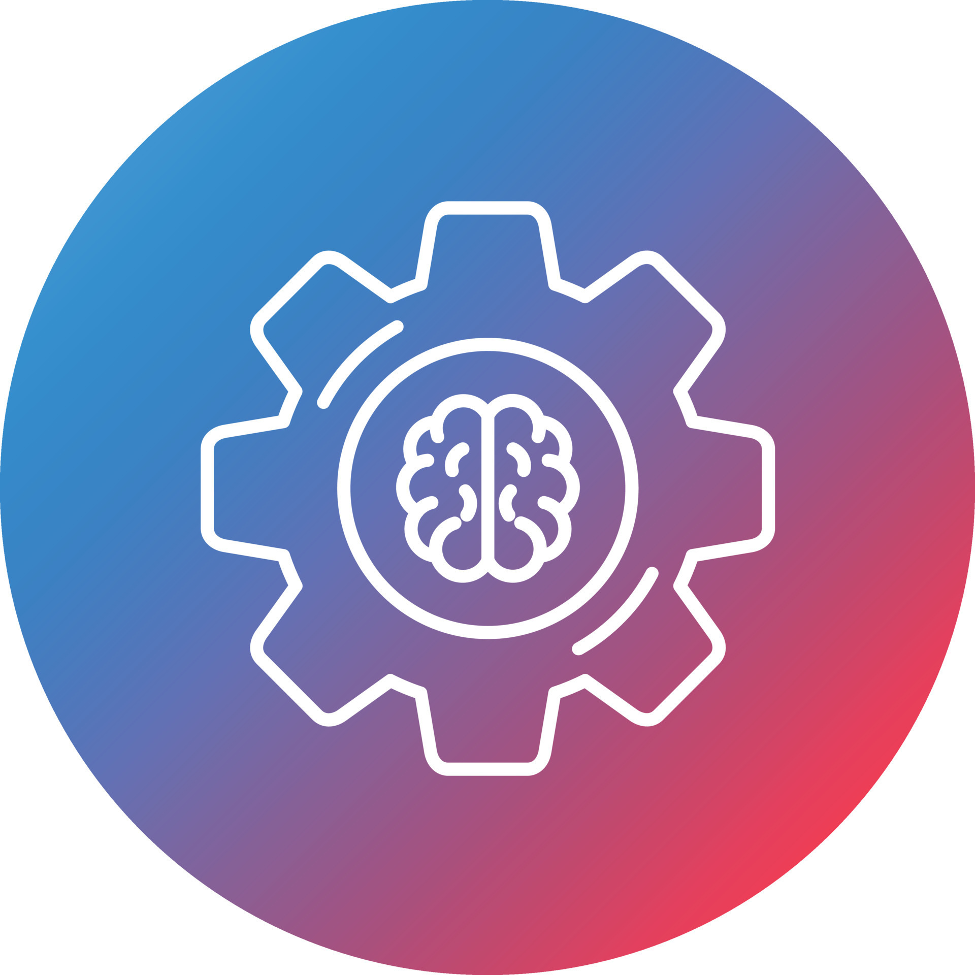 Deep Learning Line Gradient Circle Background Icon 16826333 Vector Art ...