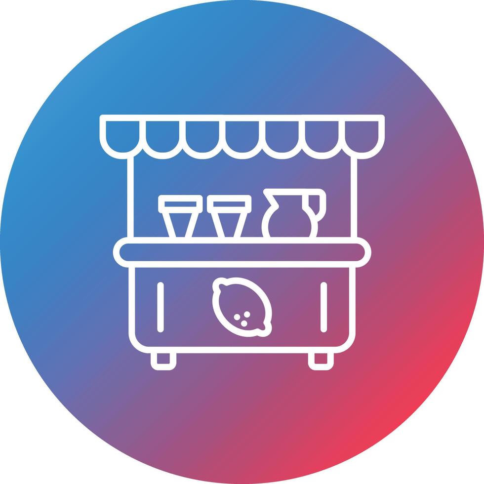 Lemonade Stall Line Gradient Circle Background Icon 16826743 Vector Art