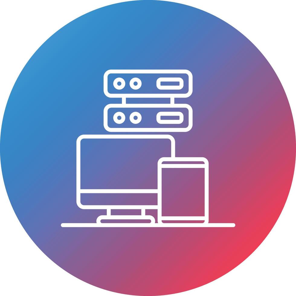 Data Synchronization Line Gradient Circle Background Icon 16827013
