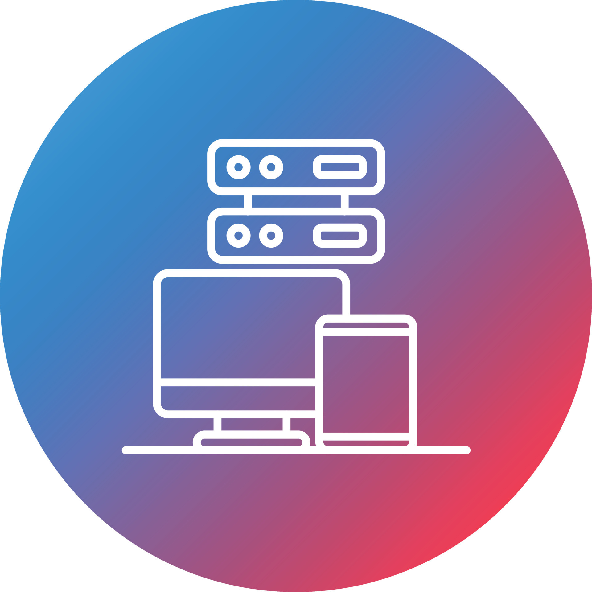 Data Synchronization Line Gradient Circle Background Icon 16827013