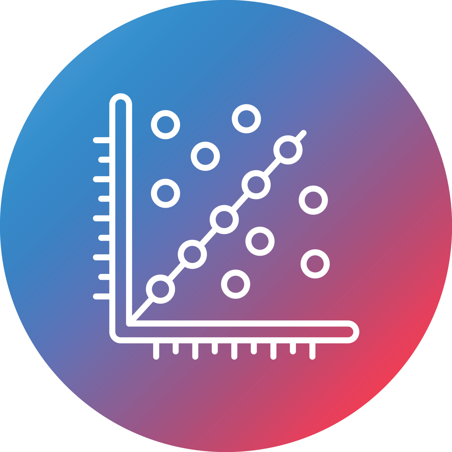 Regression Analysis Line Gradient Circle Background Icon 16827058 ...