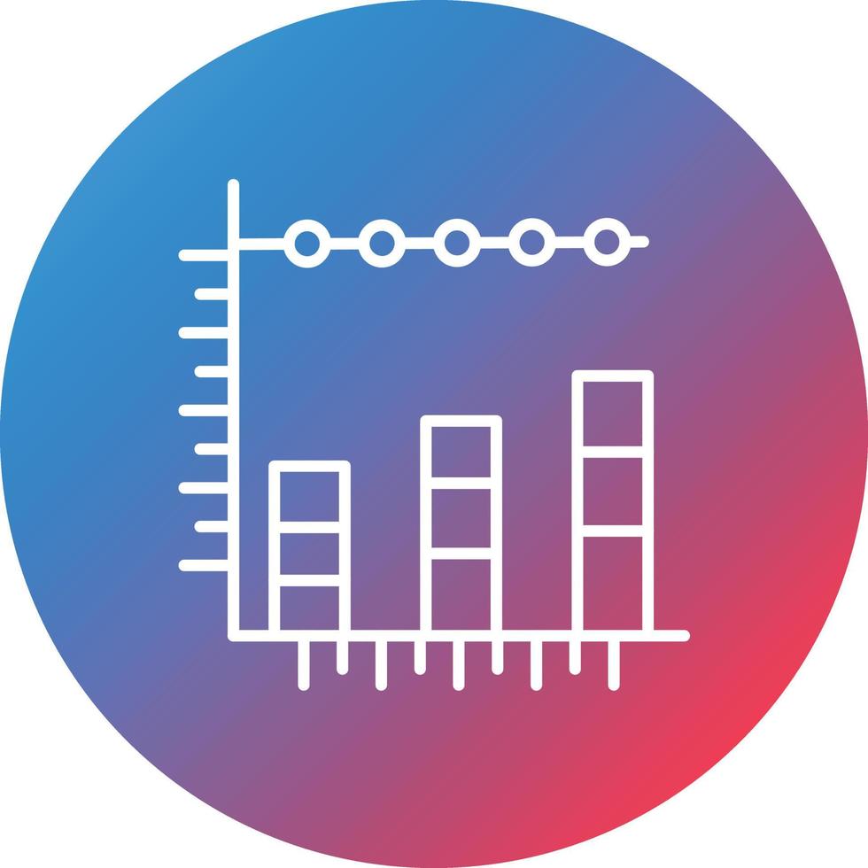 Stacked Bar Line Gradient Circle Background Icon 16827320 Vector Art at ...