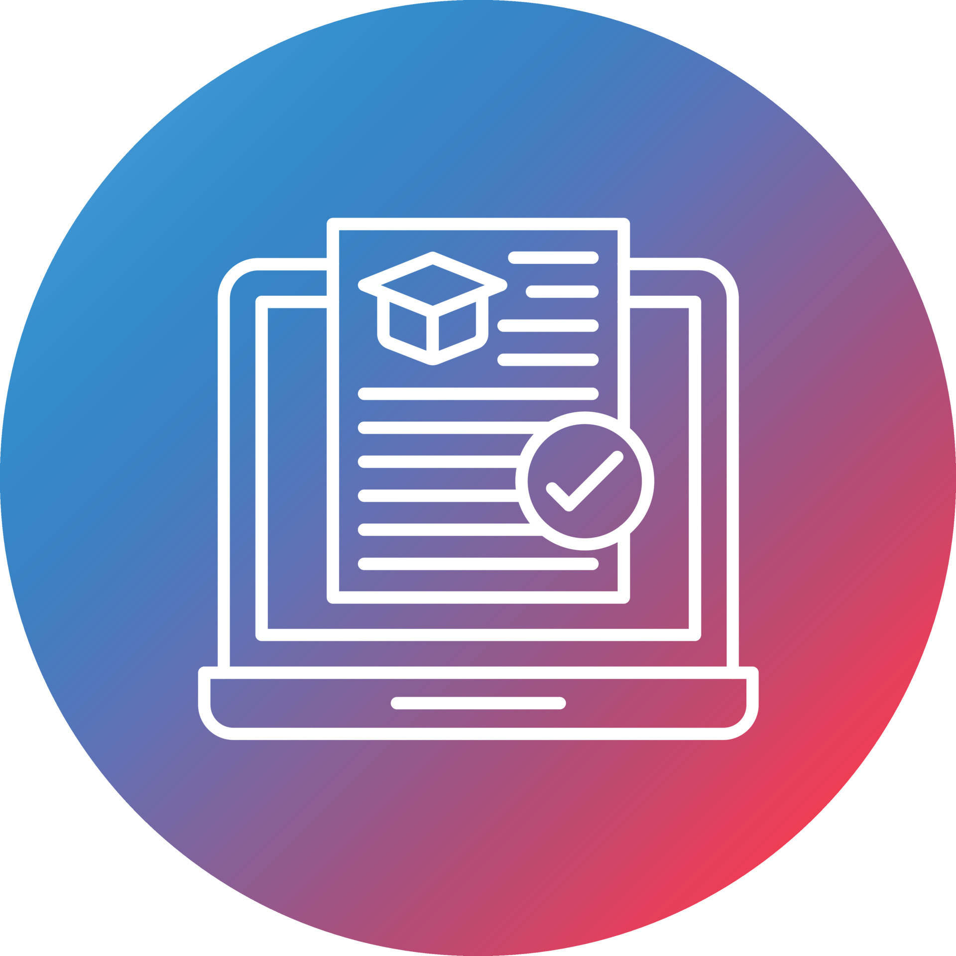 Approved Assignment Line Gradient Circle Background Icon 16827444 ...