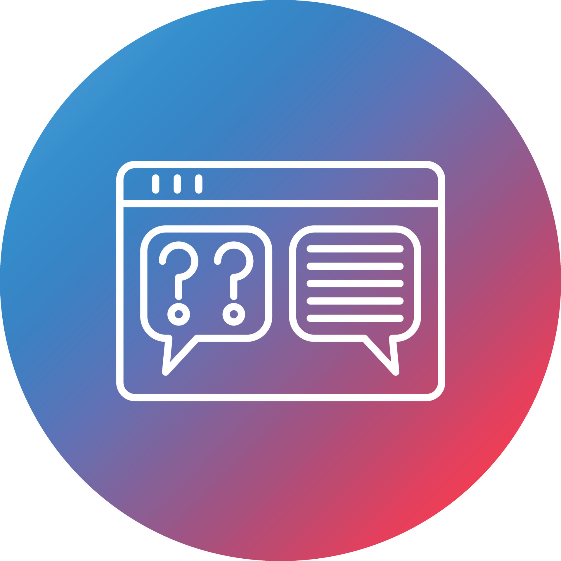 Questions And Answers Line Gradient Circle Background Icon 16827476 ...