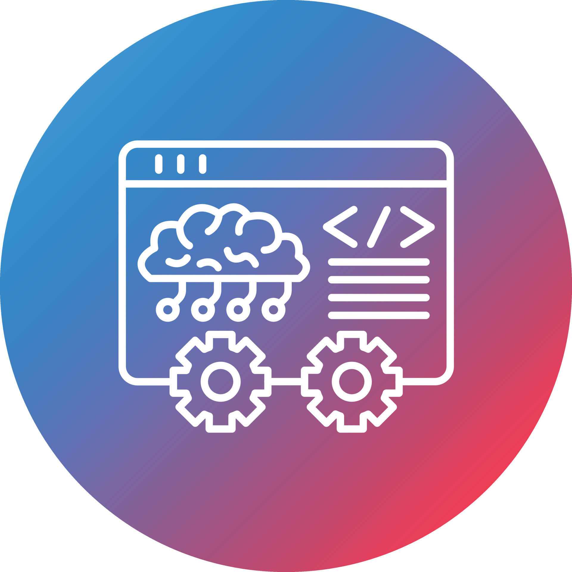 Code Learning Line Gradient Circle Background Icon 16827517 Vector Art ...