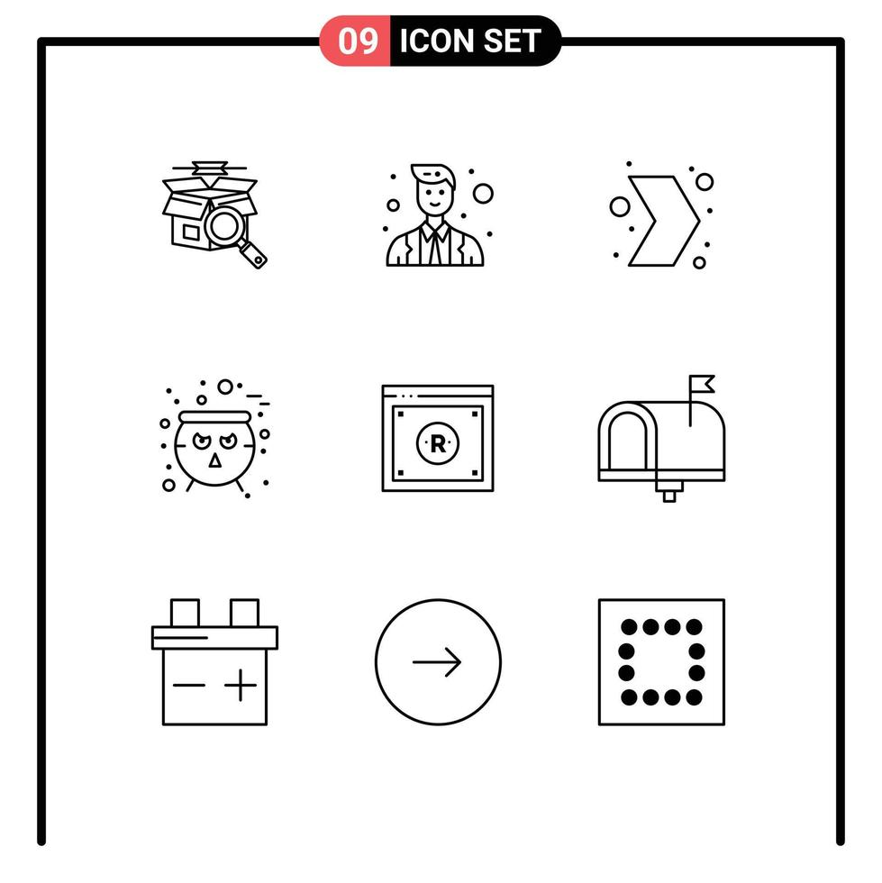 9 Universal Outlines Set For Web And Mobile Applications Copyright