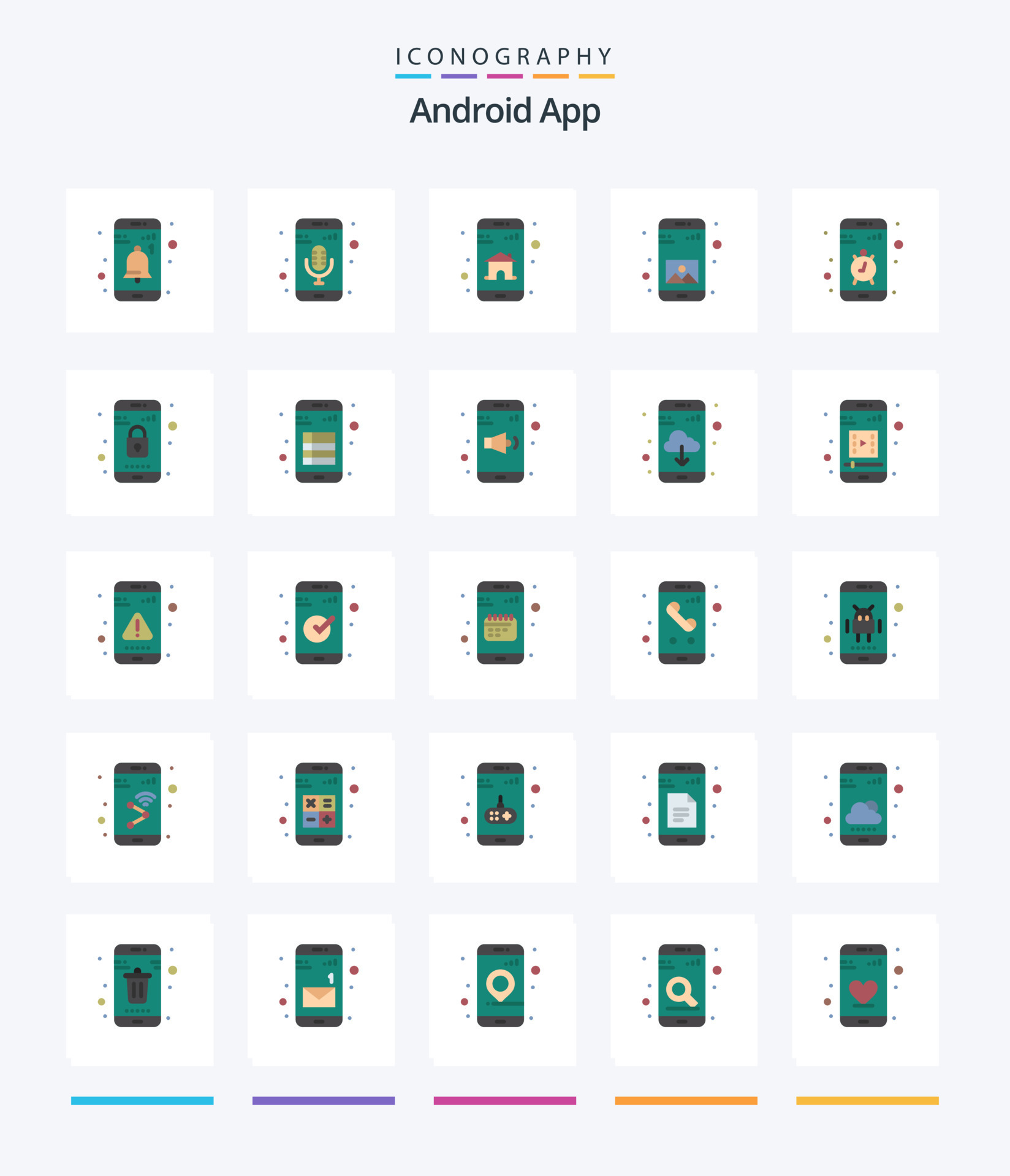 Creative Android App 25 Flat icon pack Such As contact. mobile. app ...