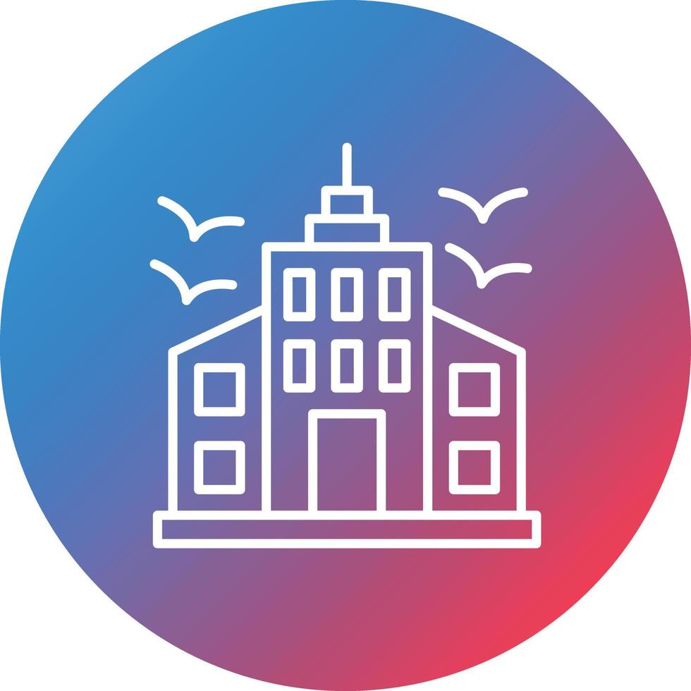 Skyscraper Line Gradient Circle Background Icon 16828655 Vector Art at ...