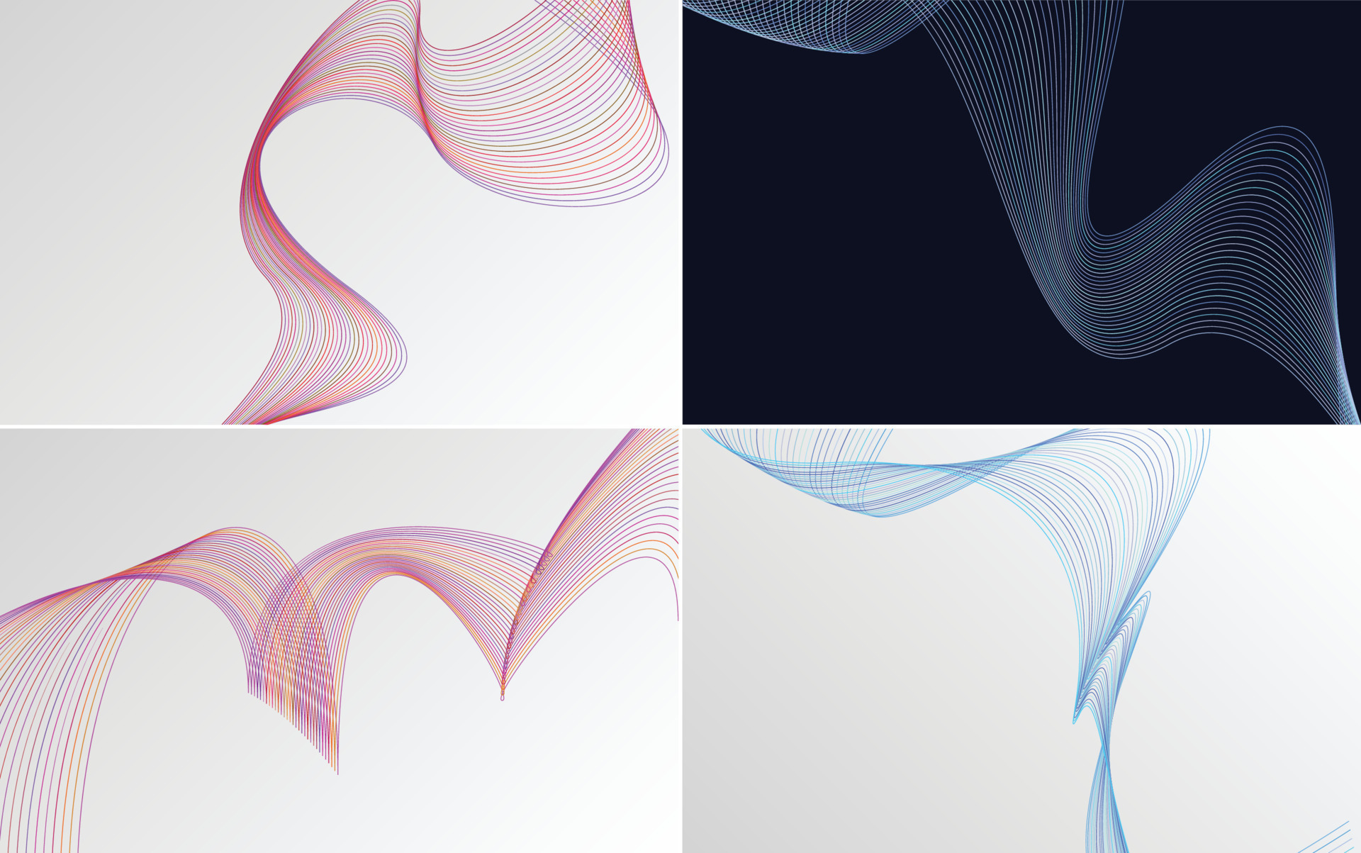 Set of 4 geometric wave pattern backgrounds for your projects 16828908 ...