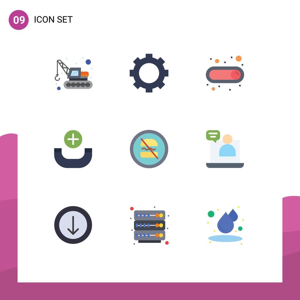 9 Thematic Vector Flat Colors And Editable Symbols Of Fast Diet Switch Banned Phone Editable