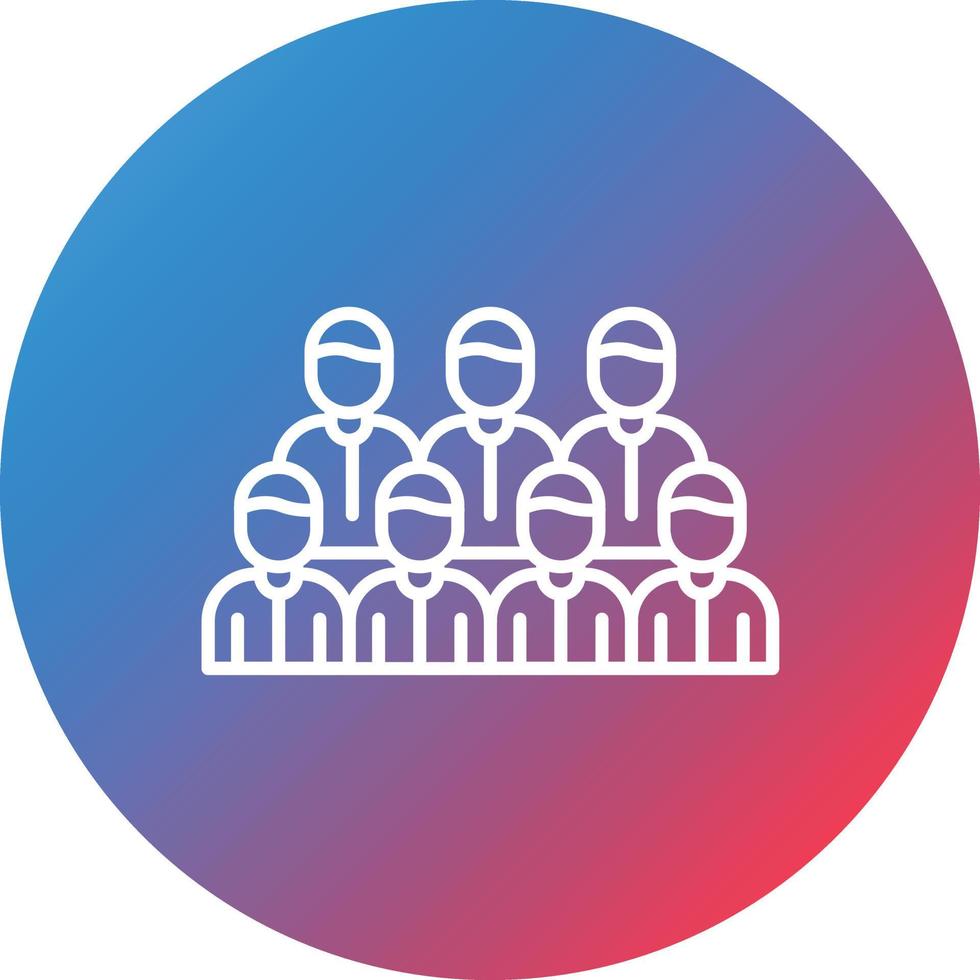 Audience Line Gradient Circle Background Icon 16828957 Vector Art at ...