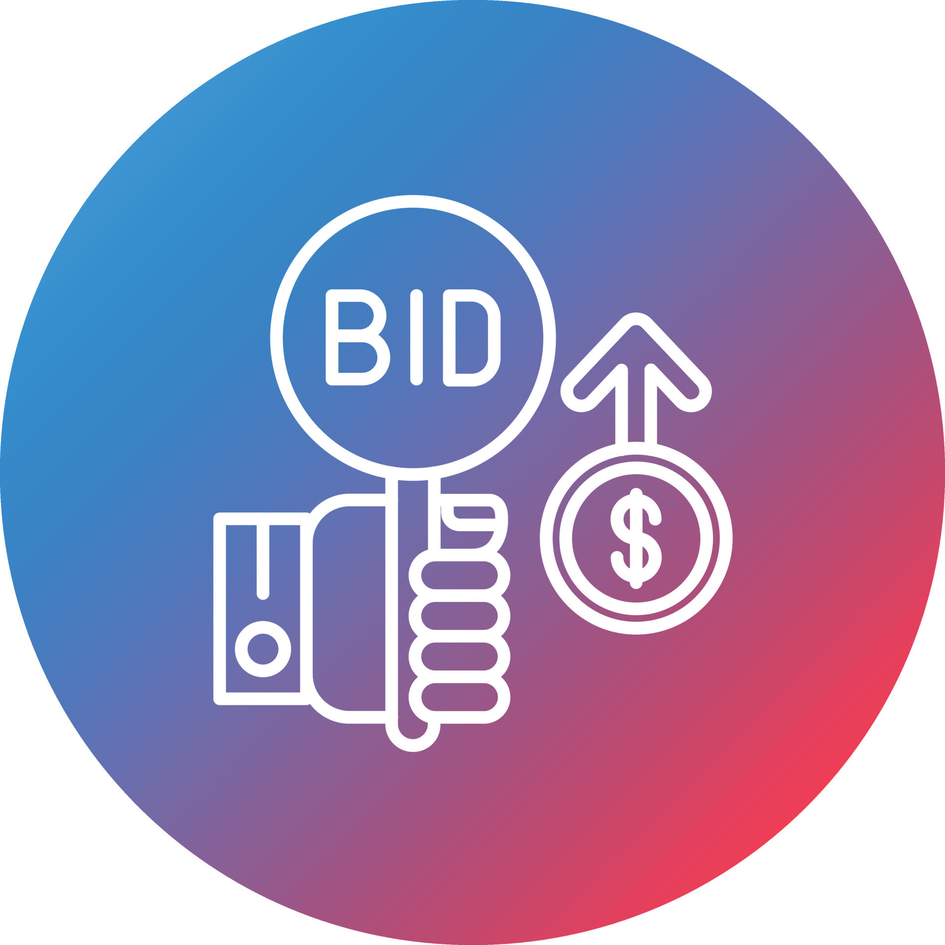 Bid Increment Line Gradient Circle Background Icon 16829039 Vector Art At Vecteezy