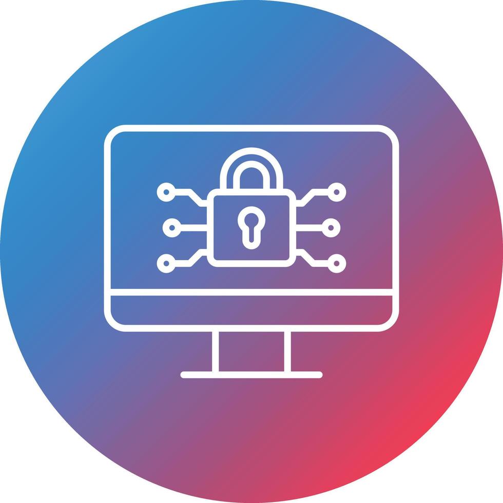 Cyber Security Line Gradient Circle Background Icon 16829094 Vector Art ...