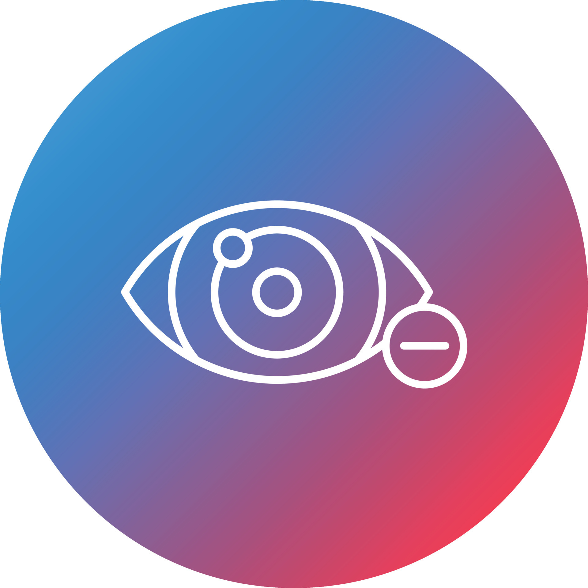 Shortsighted Line Gradient Circle Background Icon 16829261 Vector Art ...