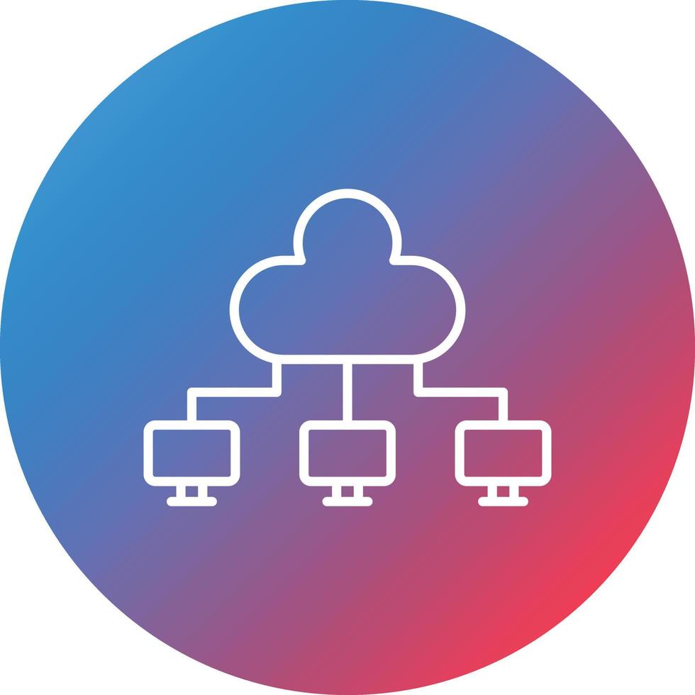 Cloud Computing Line Gradient Circle Background Icon 16829285 Vector