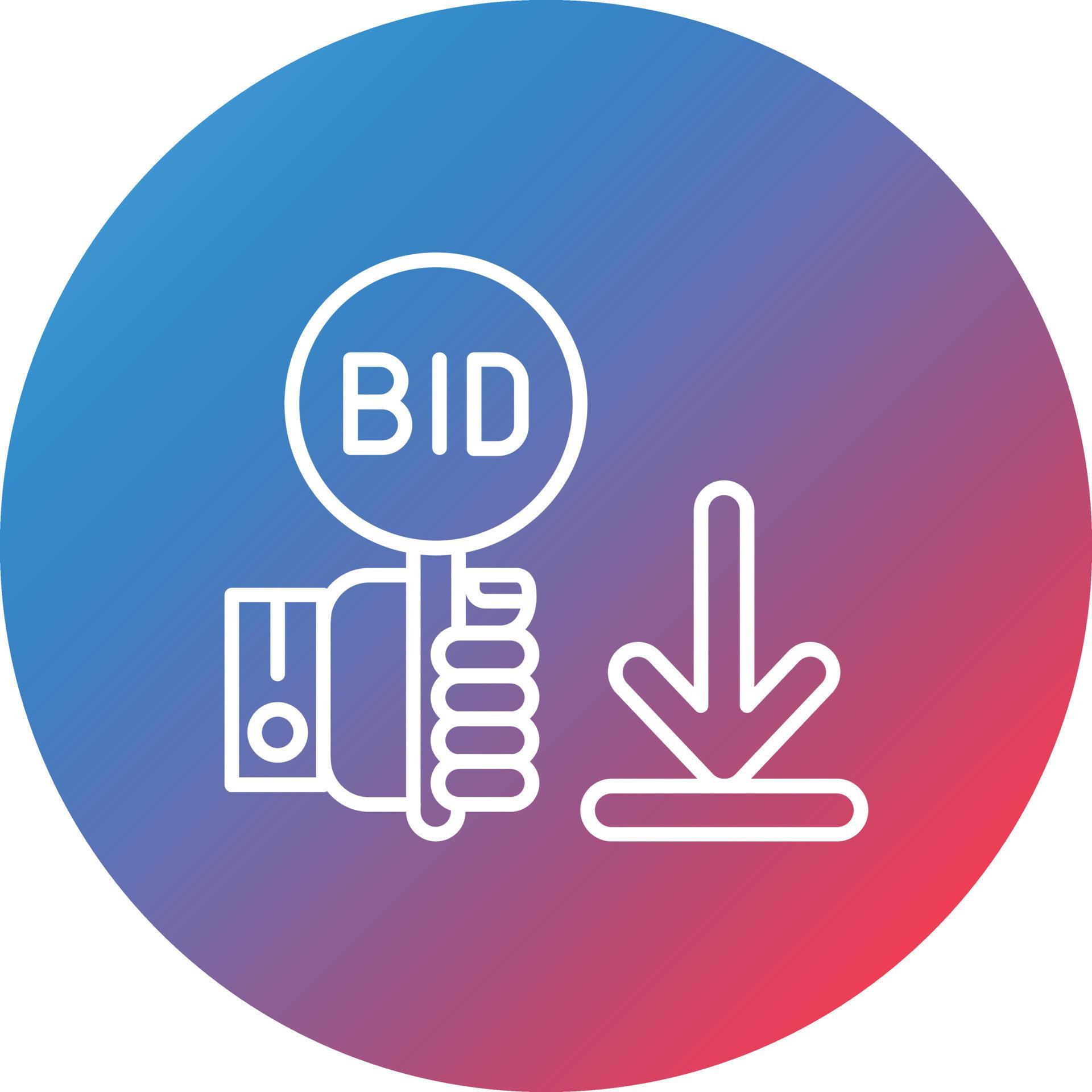 Minimum Bid Line Gradient Circle Background Icon 16829609 Vector Art at ...