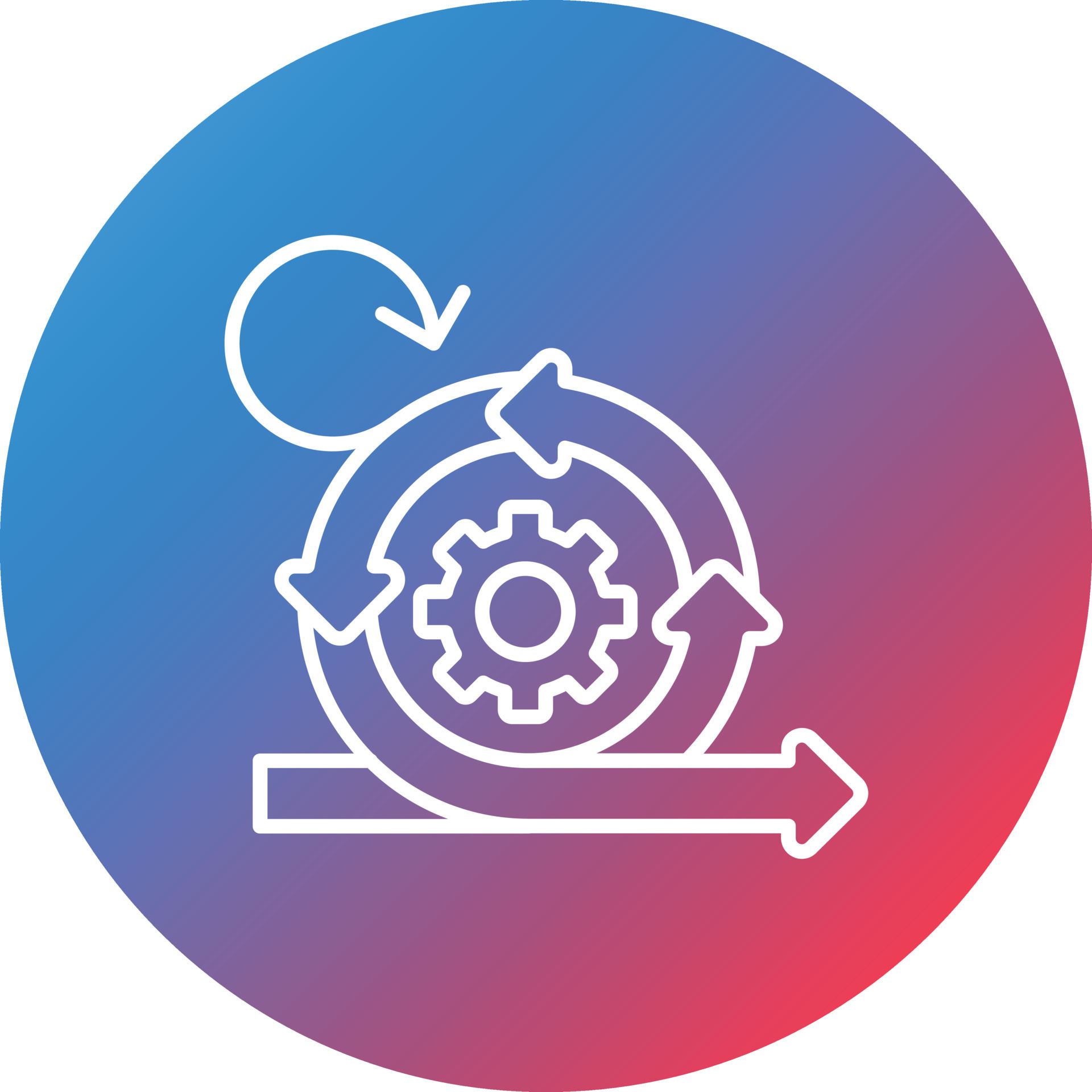 Agile Development Line Gradient Circle Background Icon 16829721 Vector ...