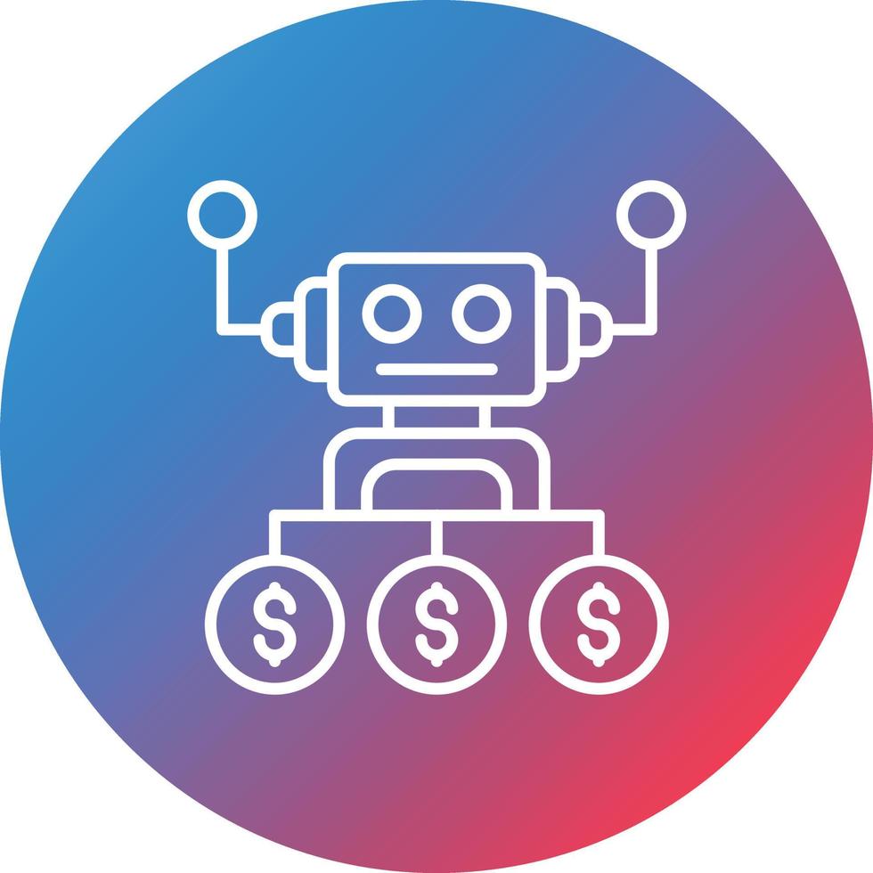 Robot Advisor Line Gradient Circle Background Icon 16831387 Vector Art