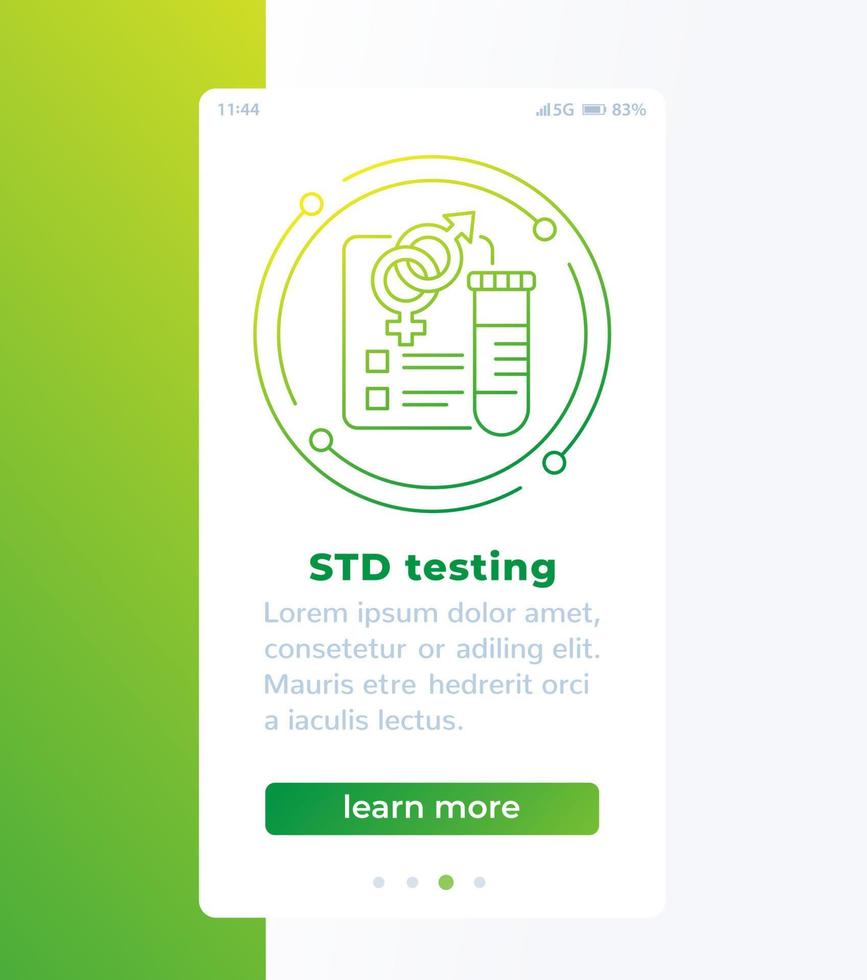 STD testing banner with line icon, vector design 16831944 Vector Art at ...