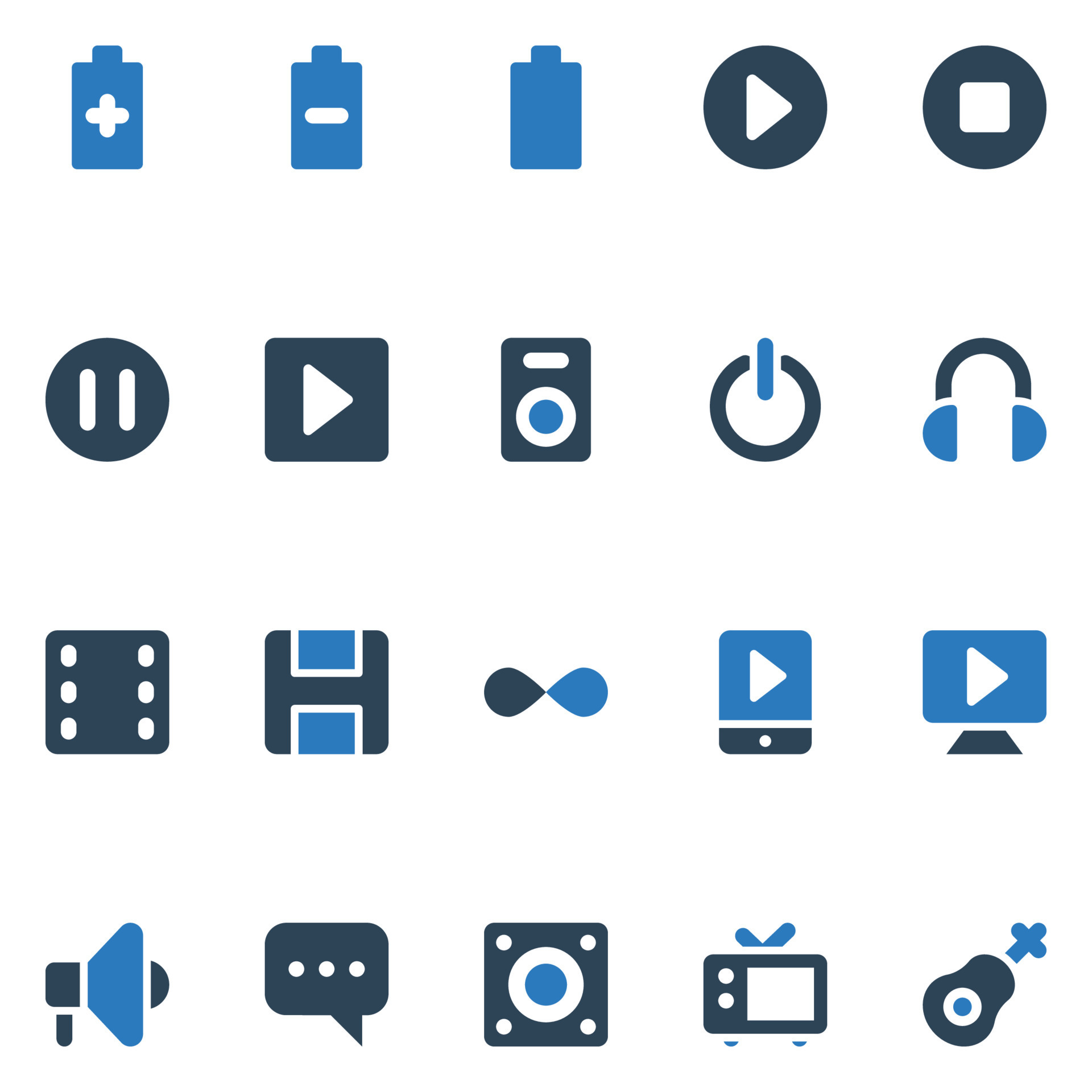 Two color icons for Media. 16833201 Vector Art at Vecteezy