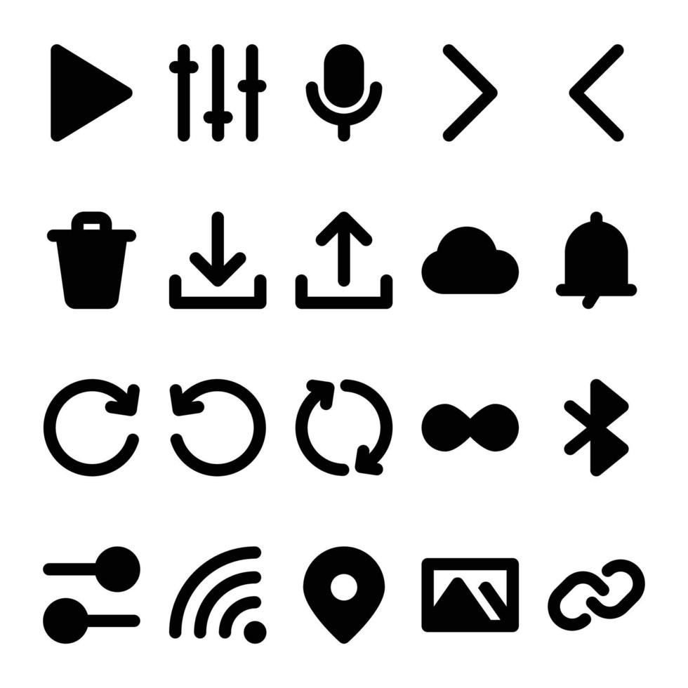 Glyph icons for User interface. 16833318 Vector Art at Vecteezy