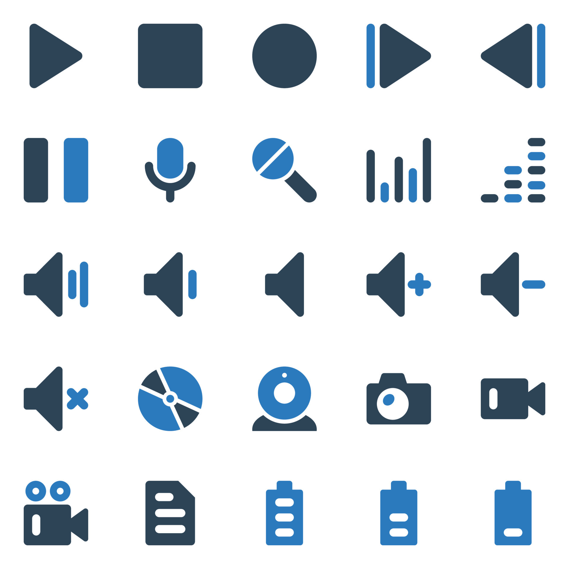 Two color icons for Media. 16833406 Vector Art at Vecteezy