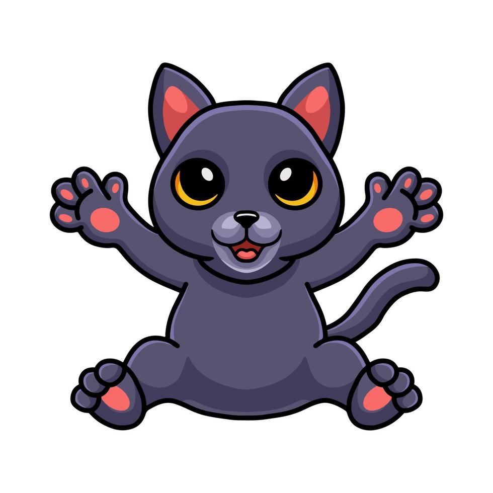 Cute chartreux cat cartoon posing 16835078 Vector Art at Vecteezy