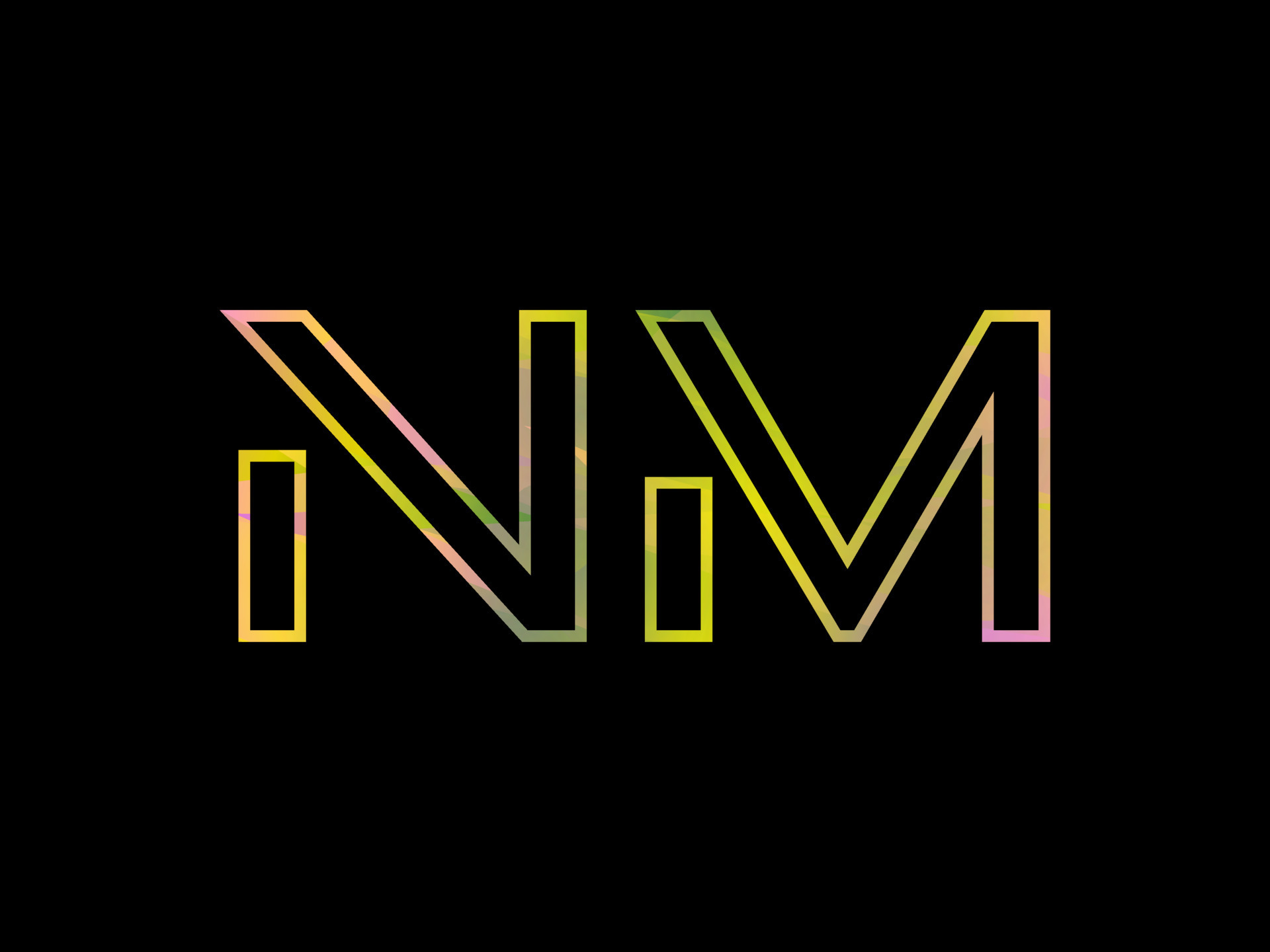 logotipo de letra nm con vector de textura de arco iris colorido. vector profesional. 16835430 ...