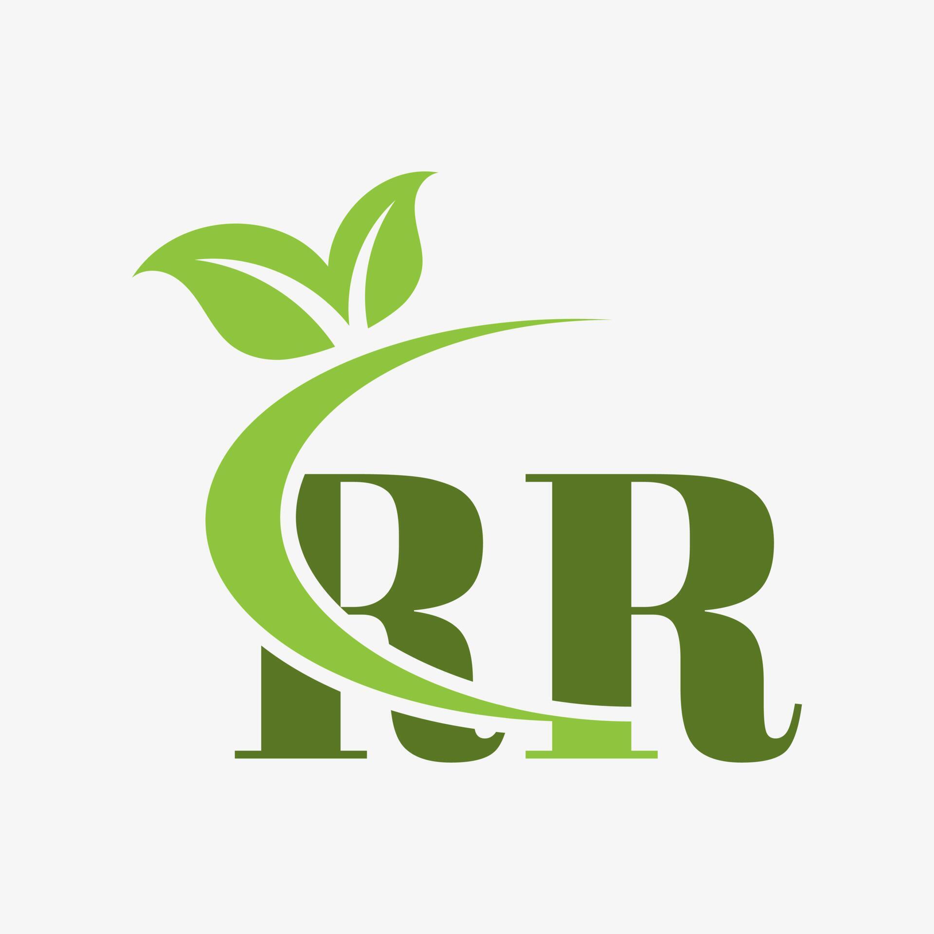 RR letter logo with swoosh leaves icon vector. pro vector. 16835479 Vector Art at Vecteezy