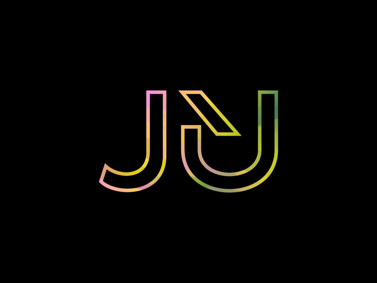 logotipo de letra ju con vector de textura de arco iris colorido ... logotipo de letra ju con vector de textura de arco iris colorido ...