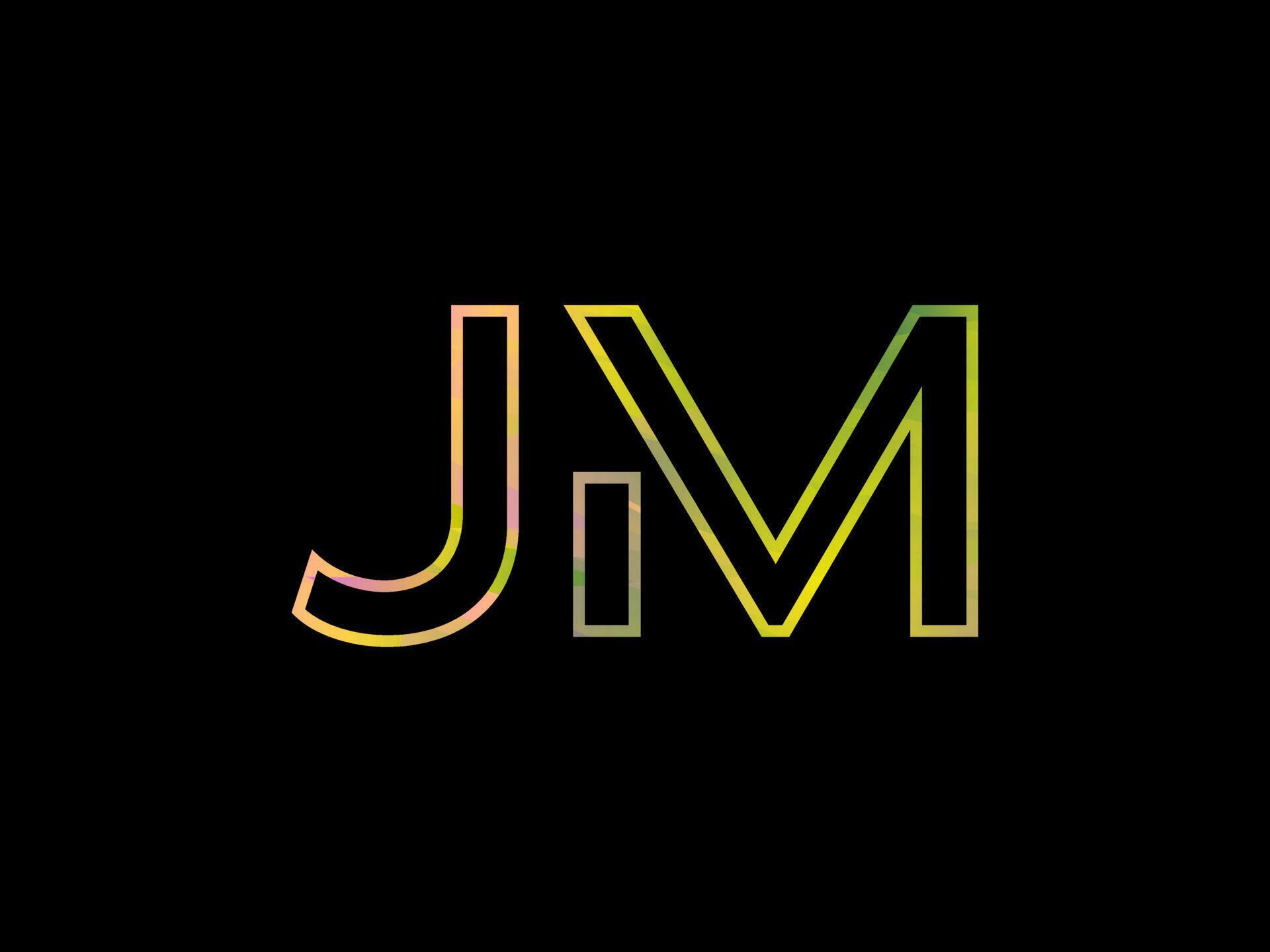 logotipo de letra jm con vector de textura de arco iris colorido. vector profesional 16836420 ...