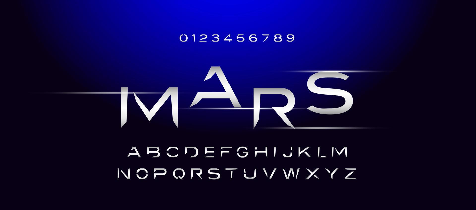 Planet Mars Text. Alphabet letters and numbers. 16838783 Vector Art at ...