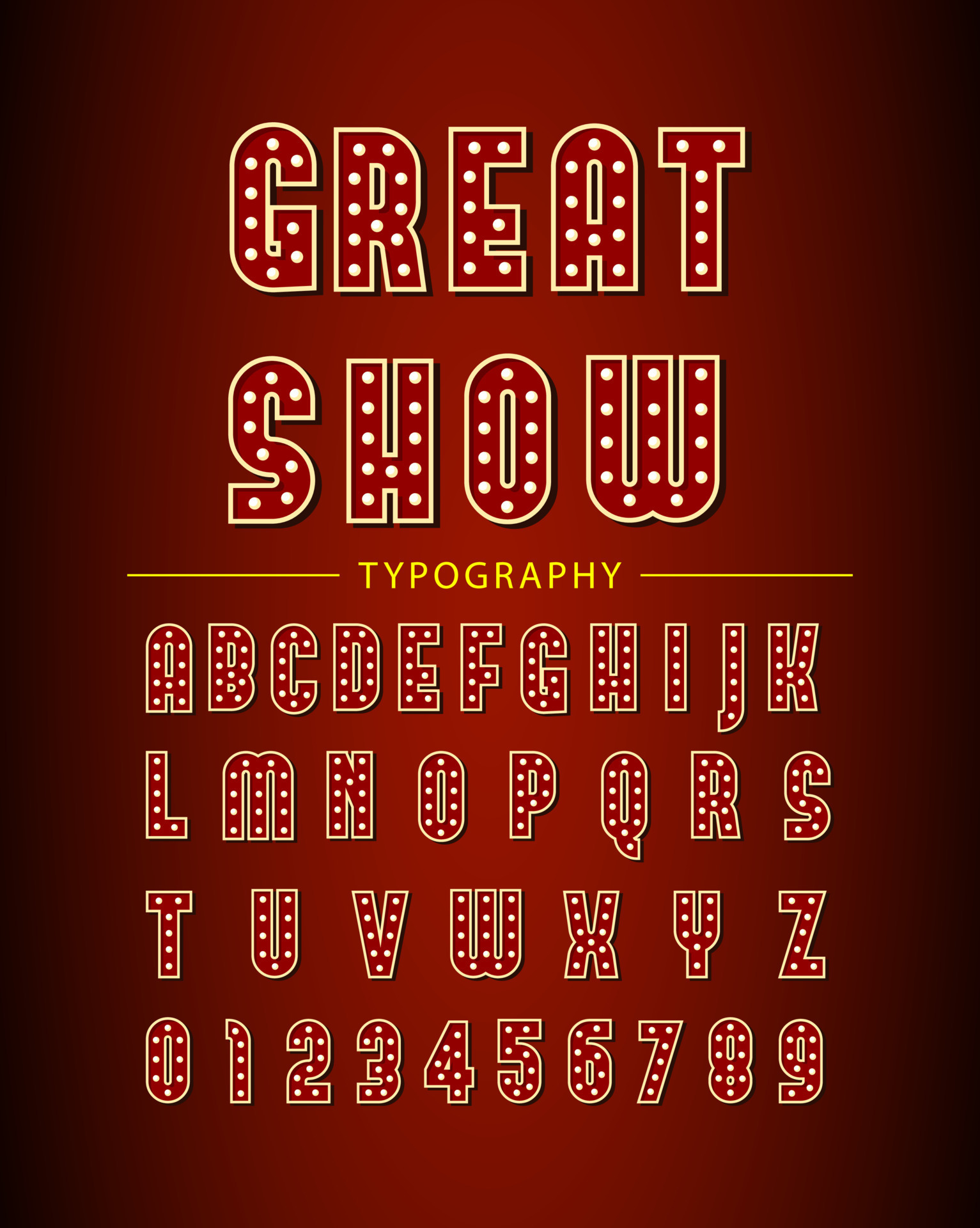 Broadway style retro light bulb font. Vector illustration. 16838897 ... Broadway style retro light bulb font. Vector illustration. 16838897 ...