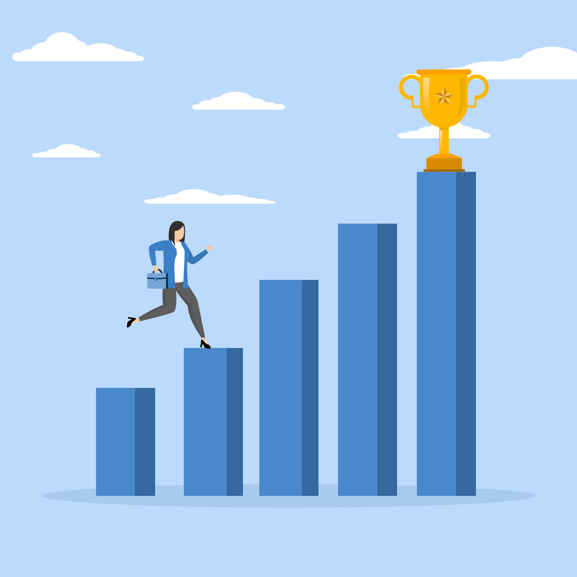 Concept Of Motivation To Drive Success Motivated Businessman Running
