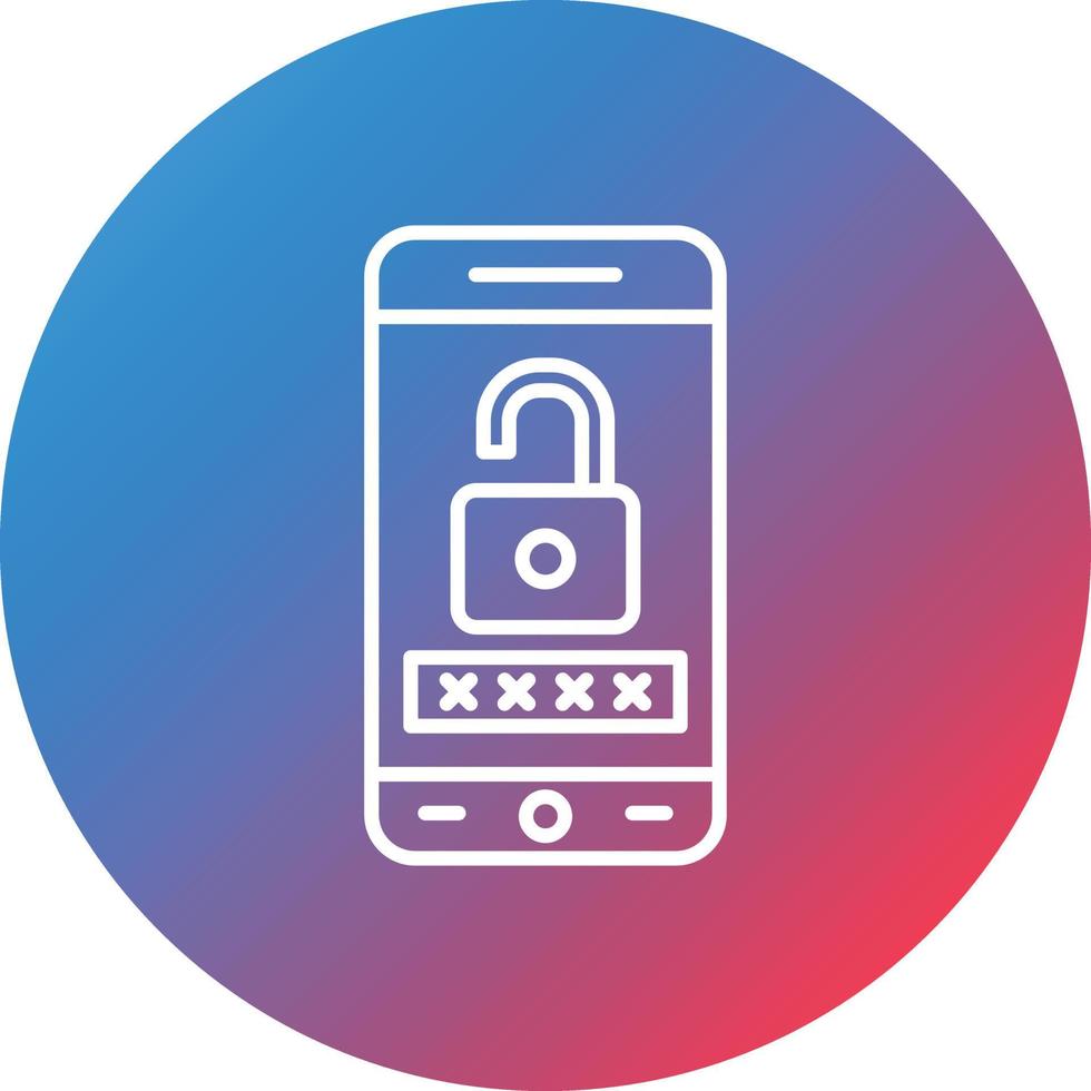Mobile Password Line Gradient Circle Background Icon 16857114 Vector