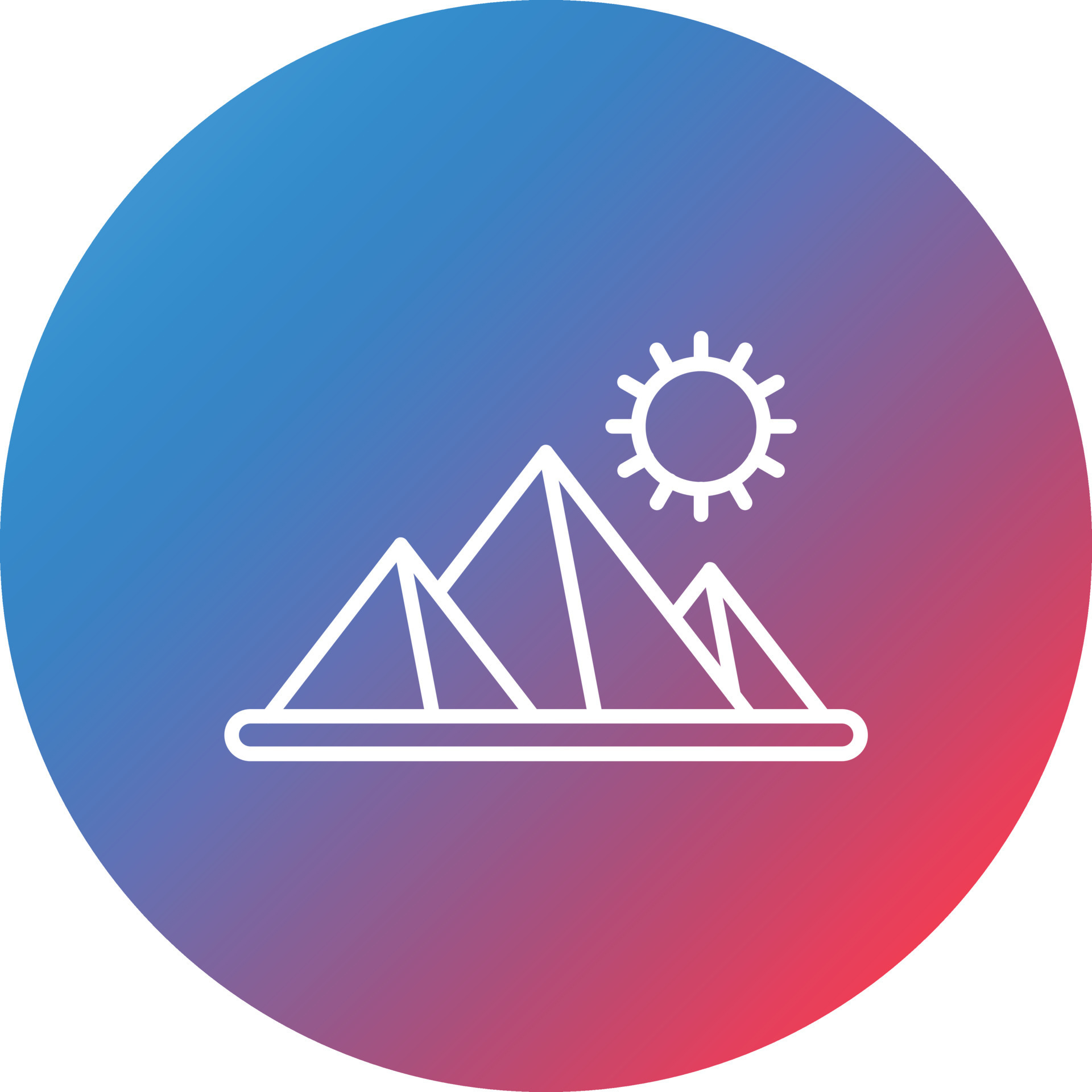 Pyramids Line Gradient Circle Background Icon 16857126 Vector Art at ...