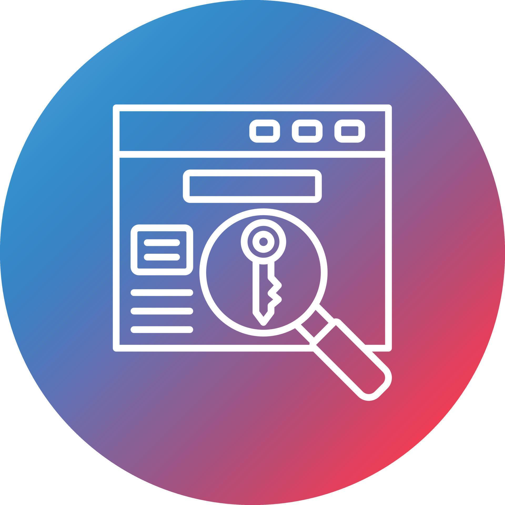 Keywords Search Line Gradient Circle Background Icon 16858464 Vector ...