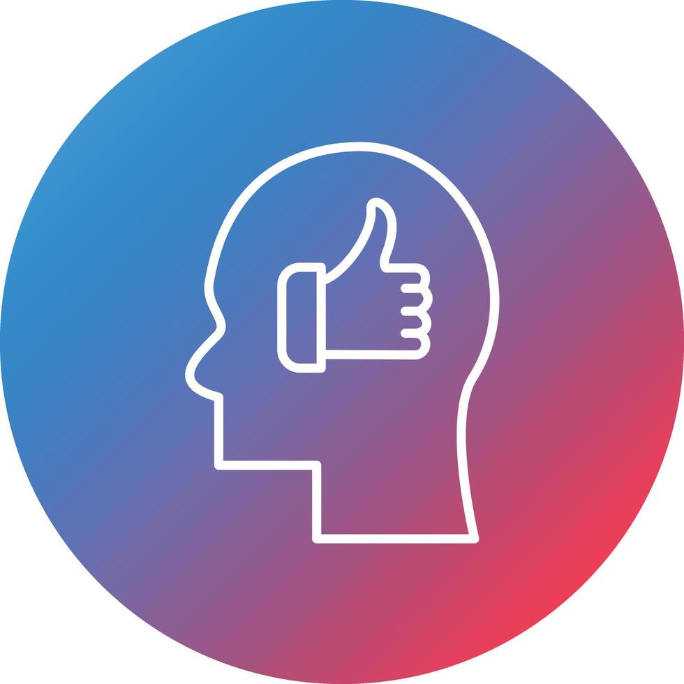 Icono De Fondo De Círculo De Gradiente De Línea De Pensamiento Positivo