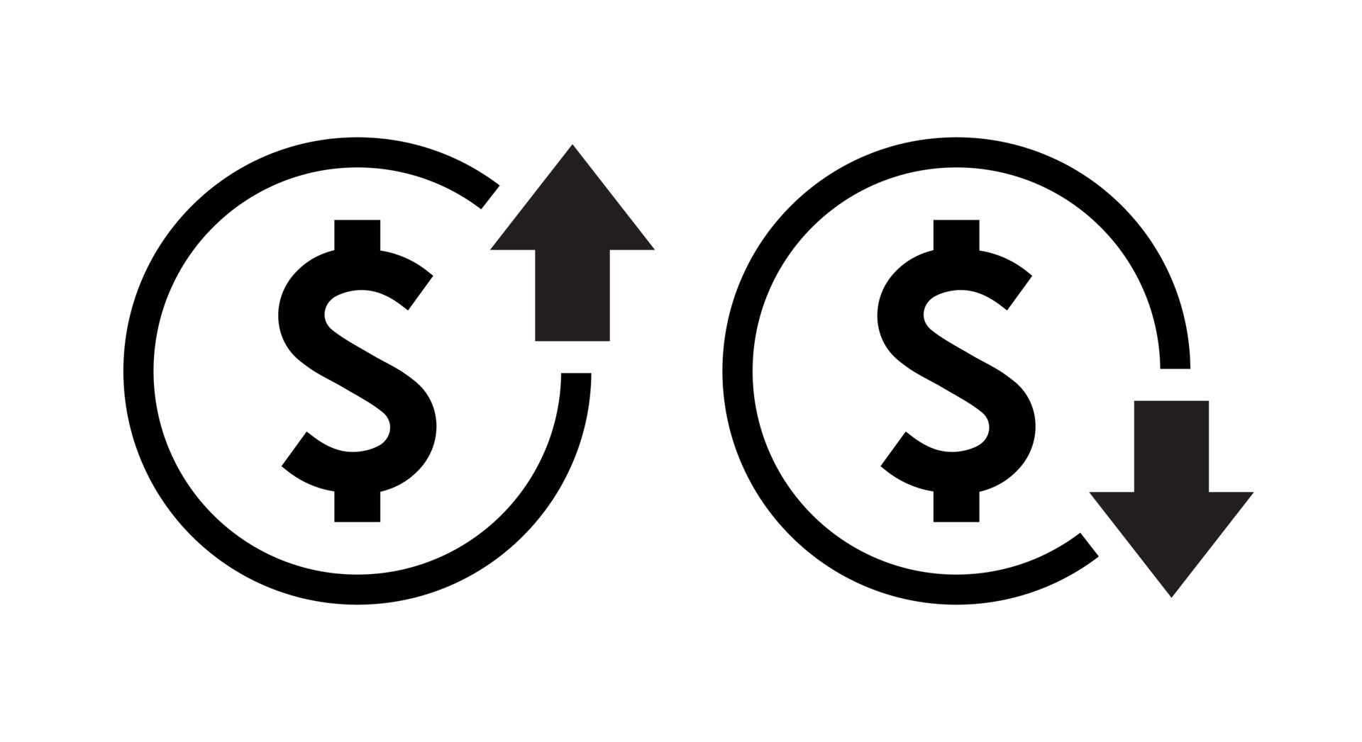 Dollar price up down icon vector in line style 16860538 Vector Art at ... Dollar price up down icon vector in line style 16860538 Vector Art at ...