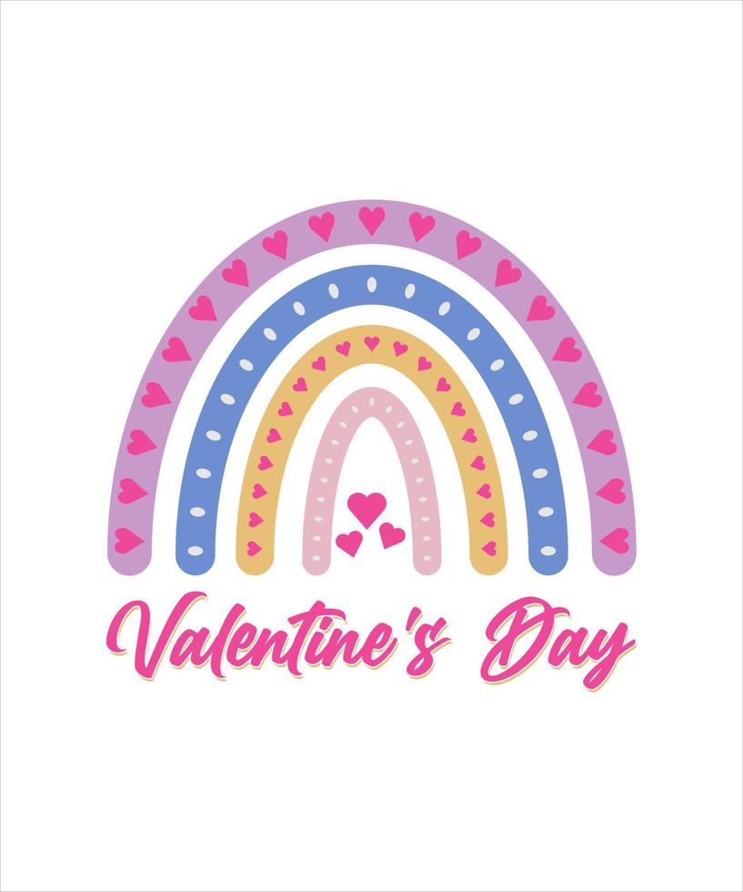 valentine's day with colorful rainbow 16860701 Vector Art at Vecteezy