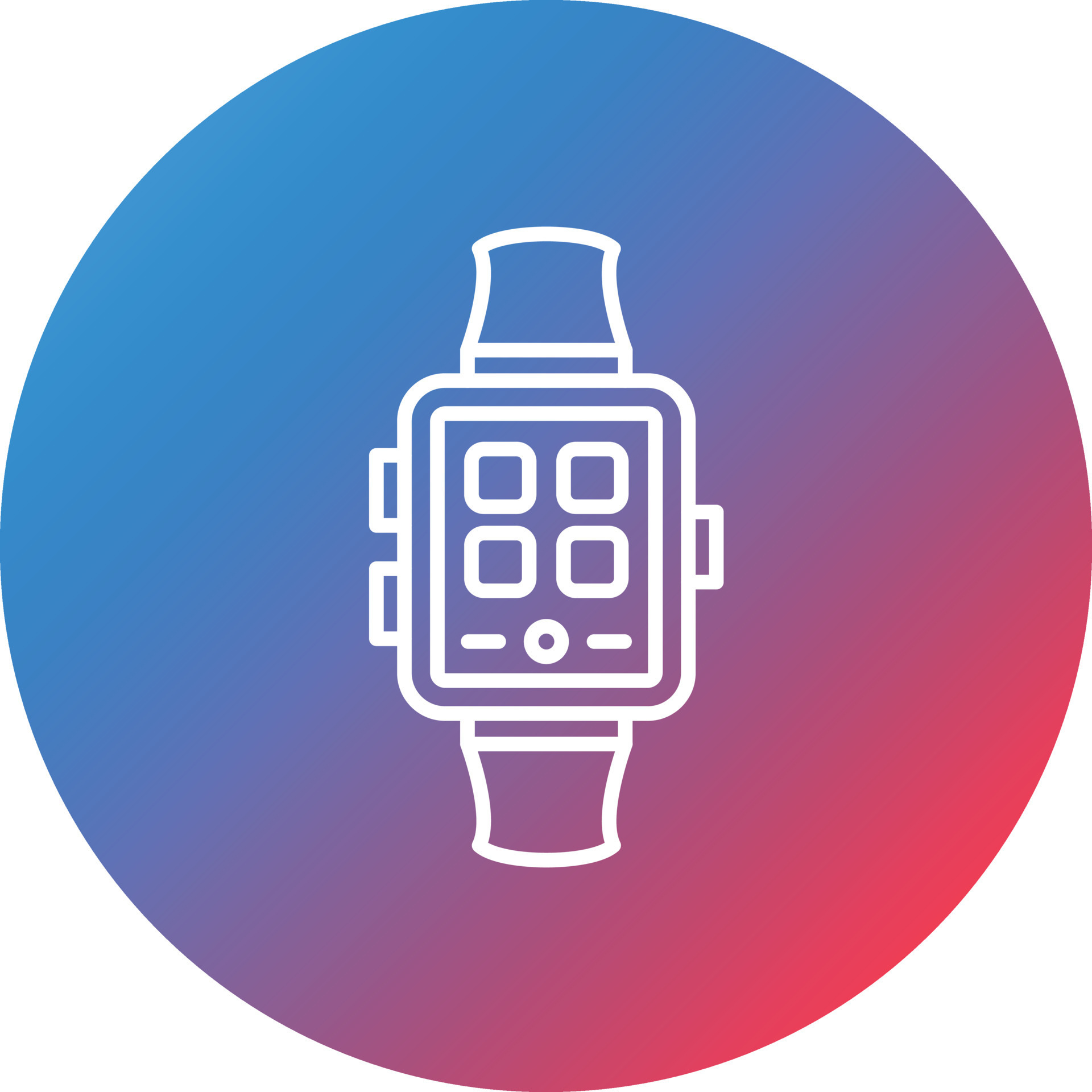Smartwatch Line Gradient Circle Background Icon 16862801 Vector Art At