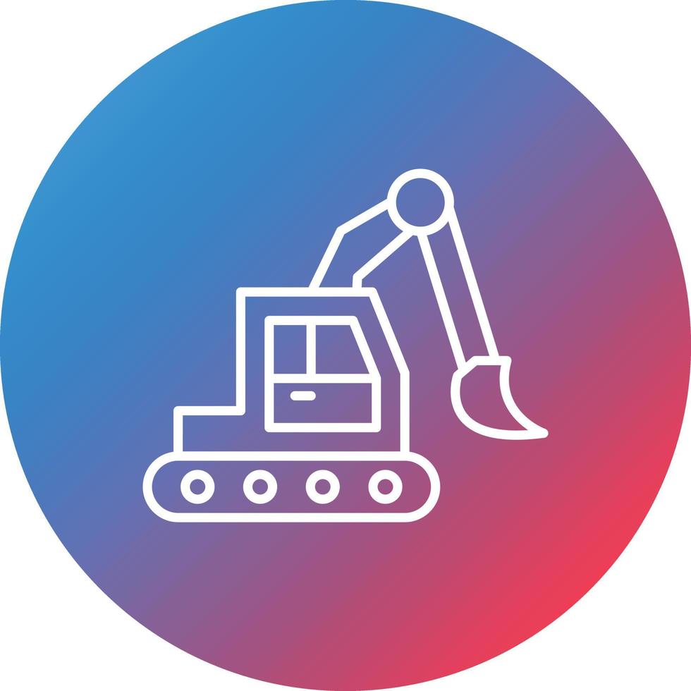 Excavator Line Gradient Circle Background Icon 16862949 Vector Art At