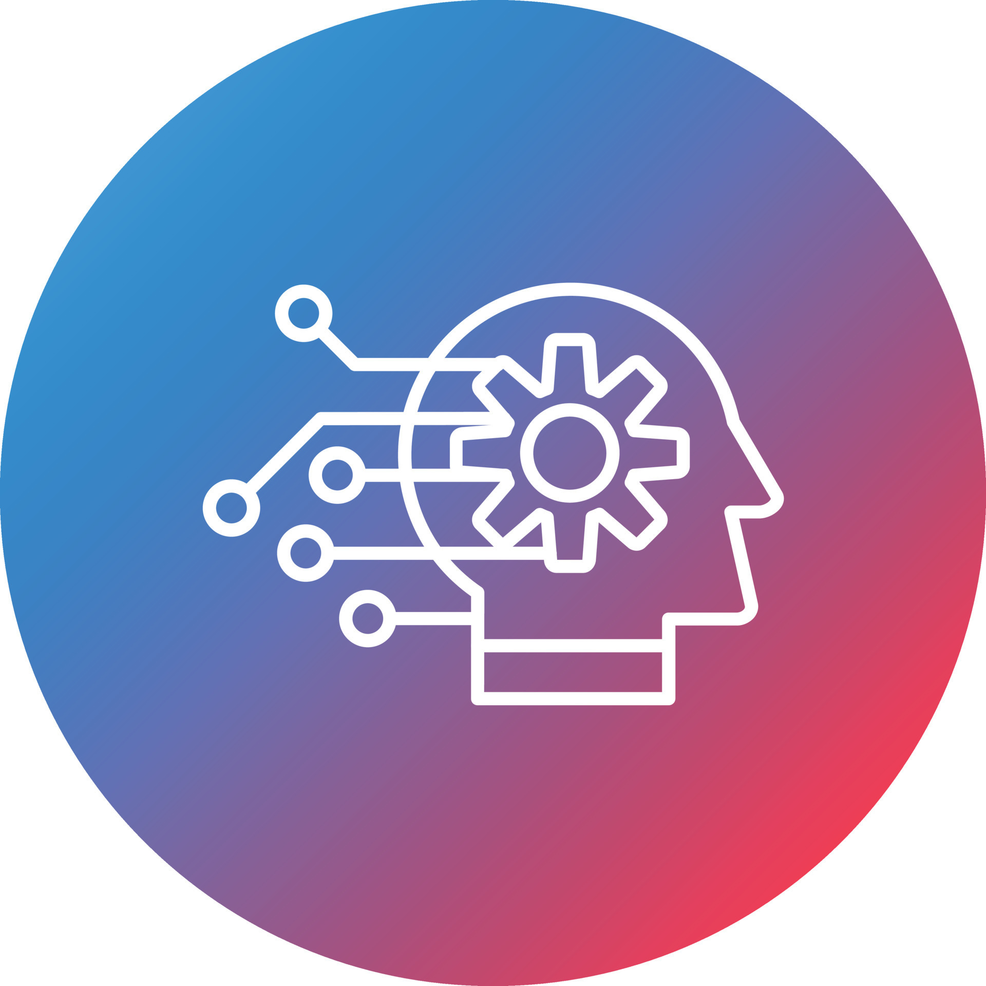 Machine Learning Line Gradient Circle Background Icon 16863412 Vector ...