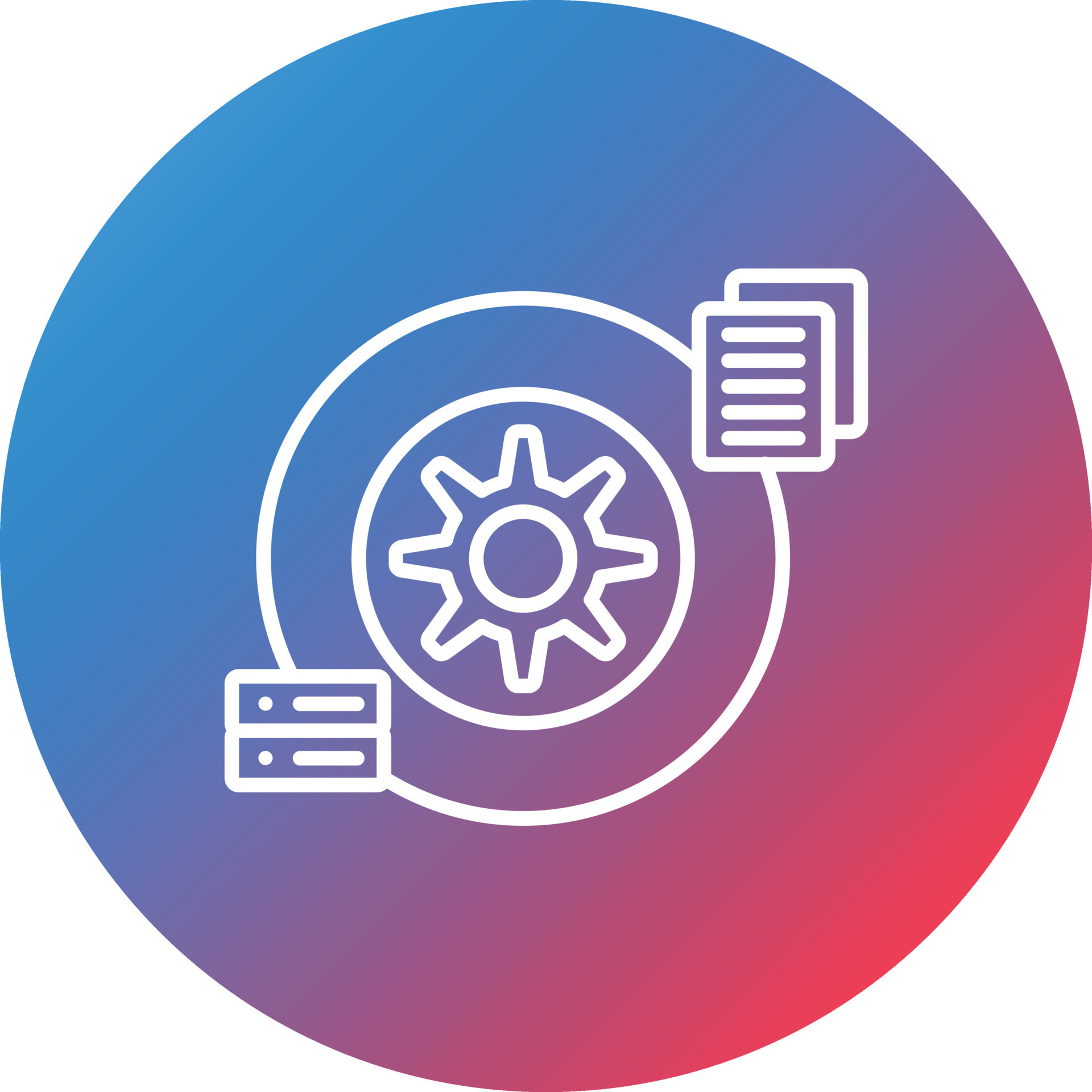 Data Transformation Line Gradient Circle Background Icon 16863425