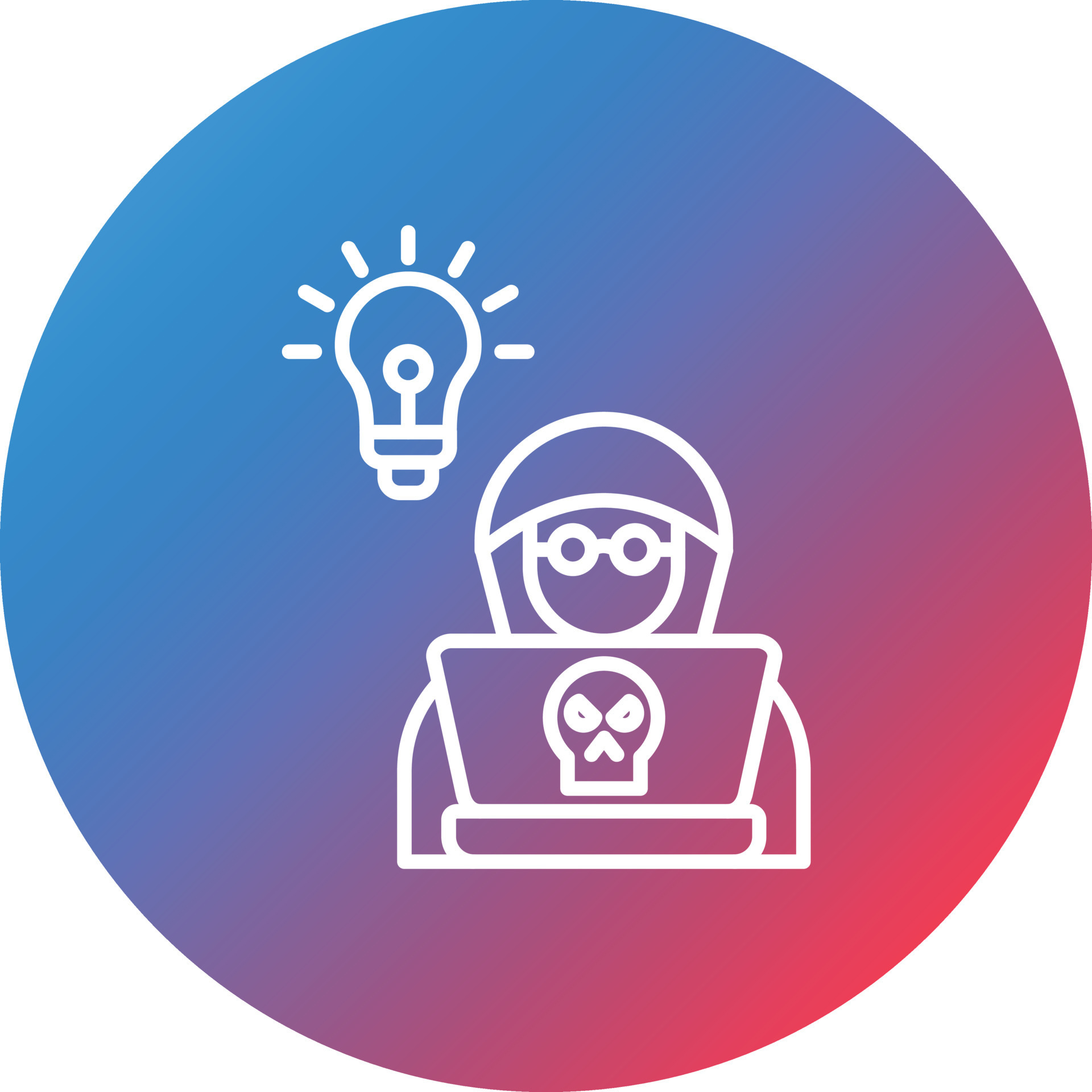 Hacking Skills Line Gradient Circle Background Icon 16863431 Vector Art ...