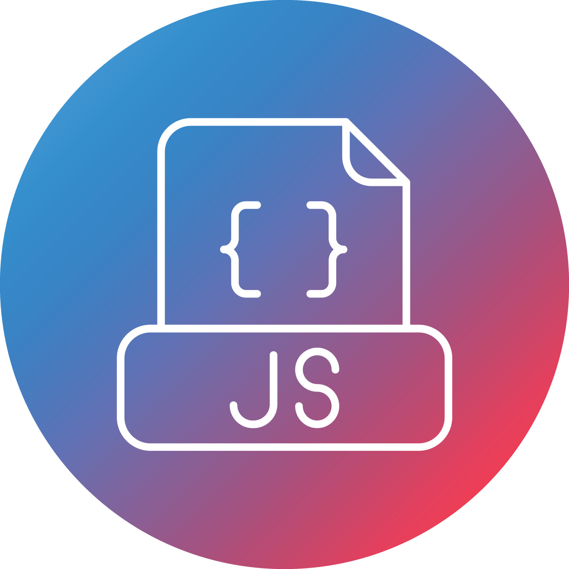 javascript archivo línea degradado círculo fondo icono 16865251 Vector ...