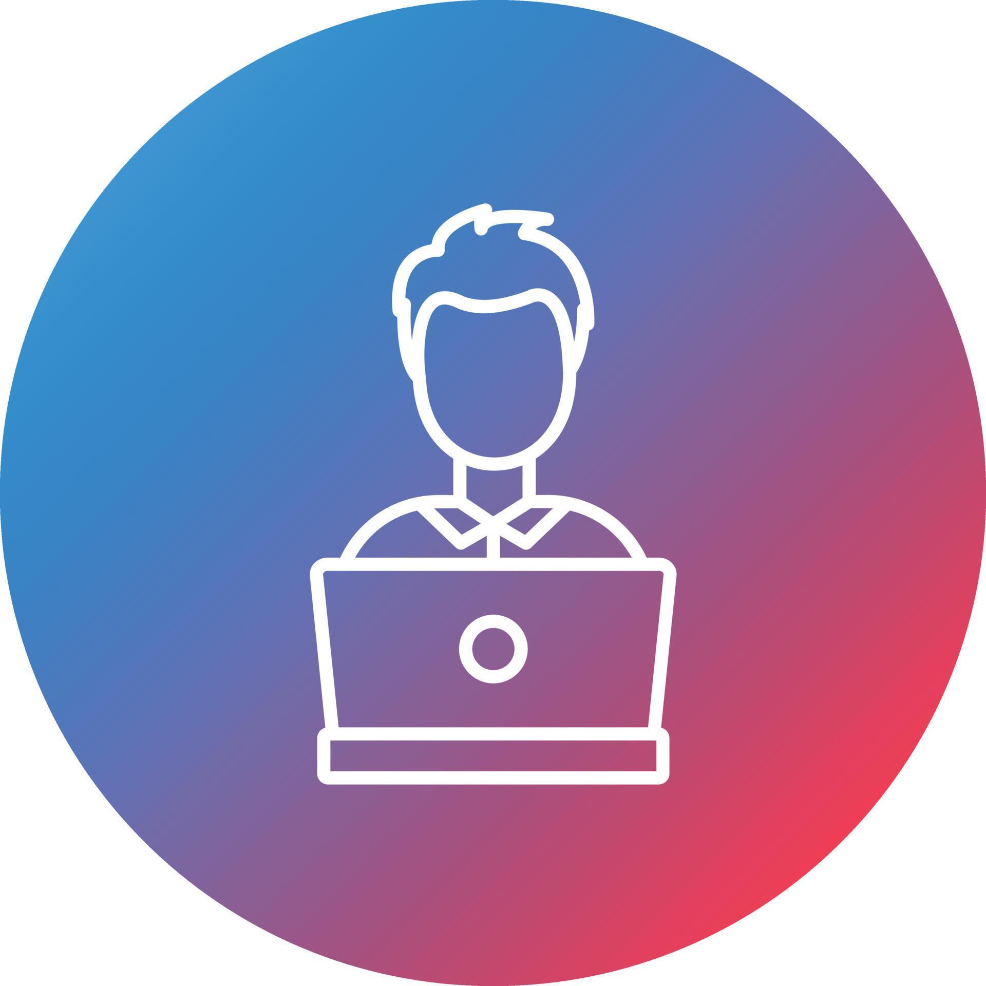 Senior Developer Line Gradient Circle Background Icon 16865266 Vector ...