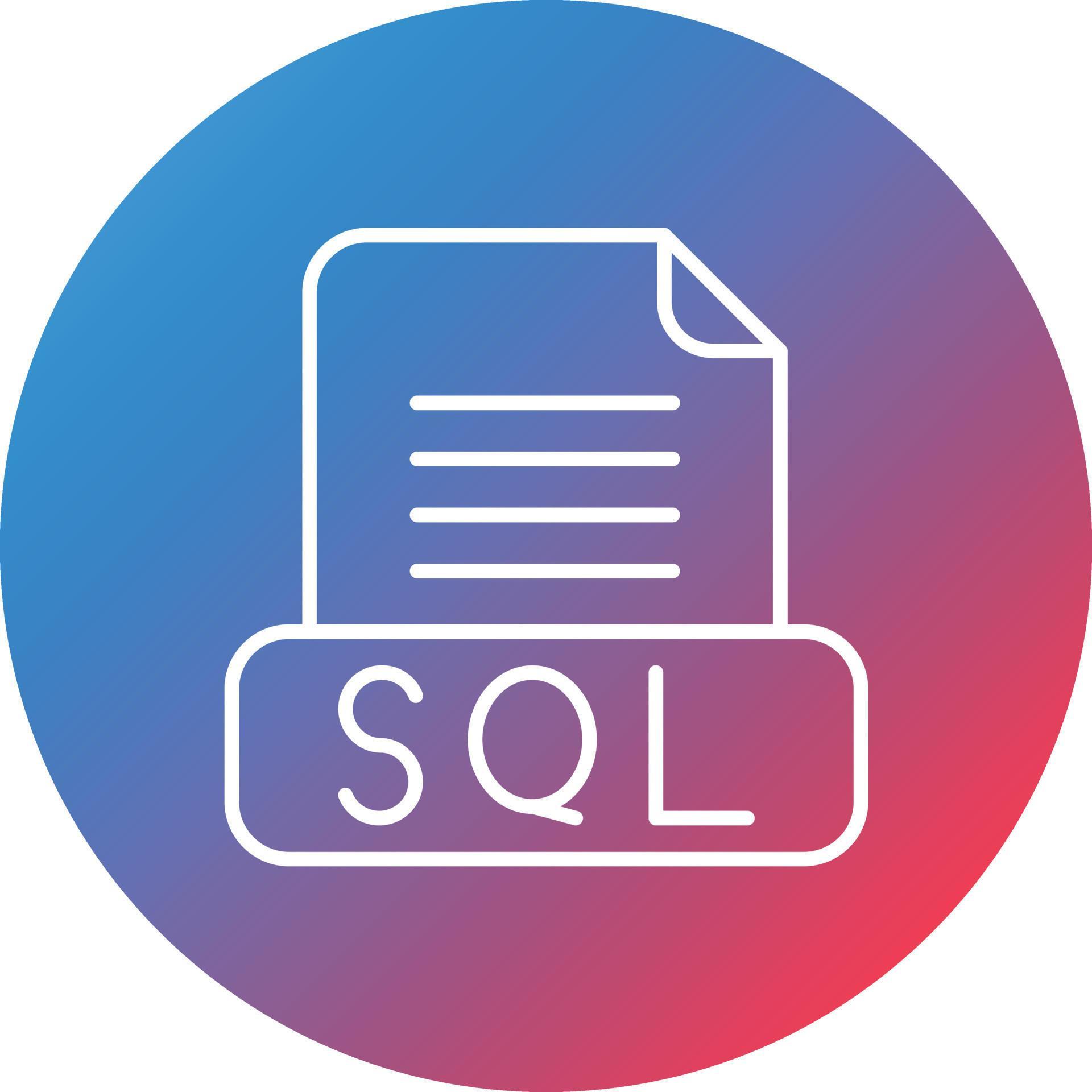 Sql File Line Gradient Circle Background Icon 16865272 Vector Art at ...