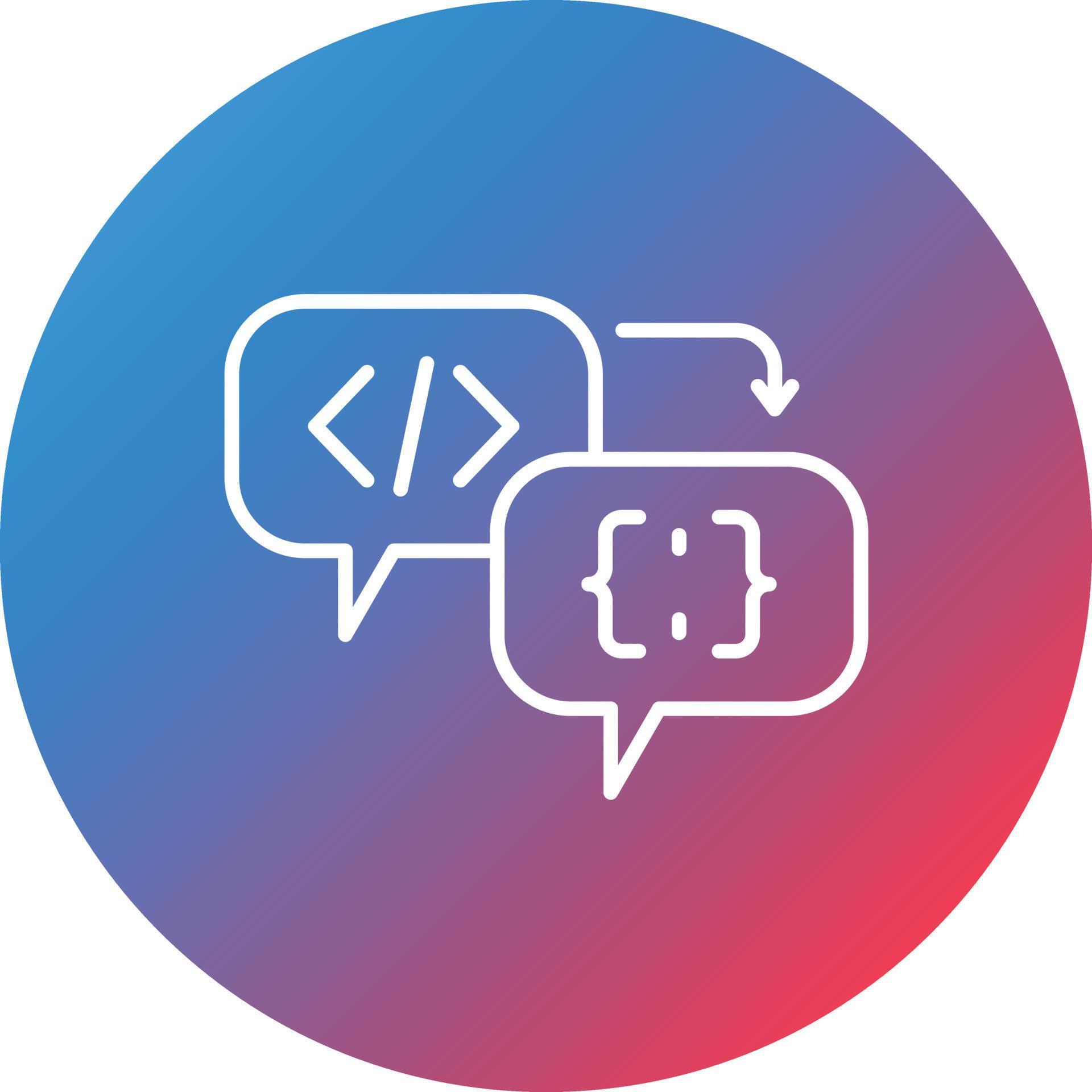 Code Processor Line Gradient Circle Background Icon 16865535 Vector Art ...