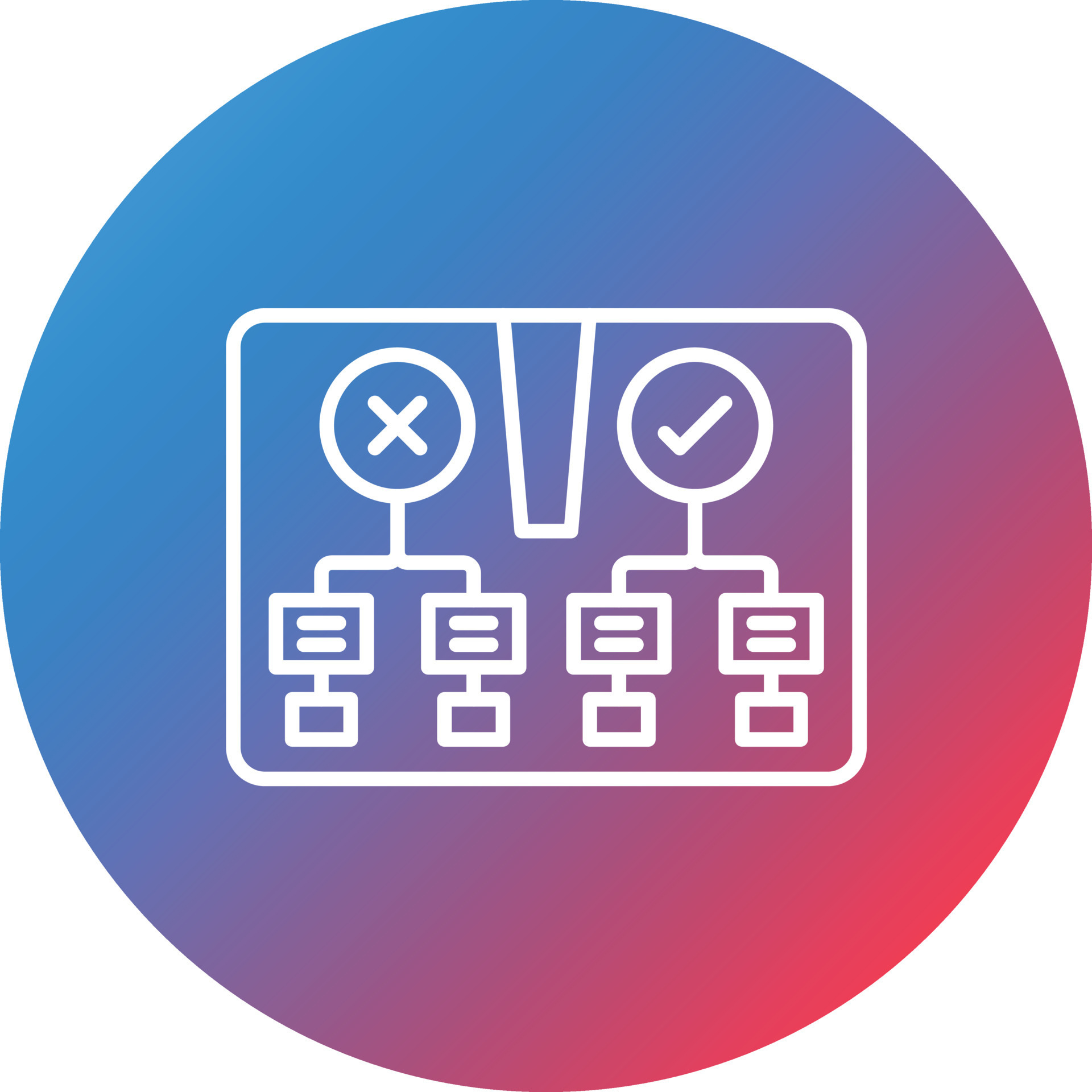 Decision Tree Line Gradient Circle Background Icon 16865748 Vector Art ...